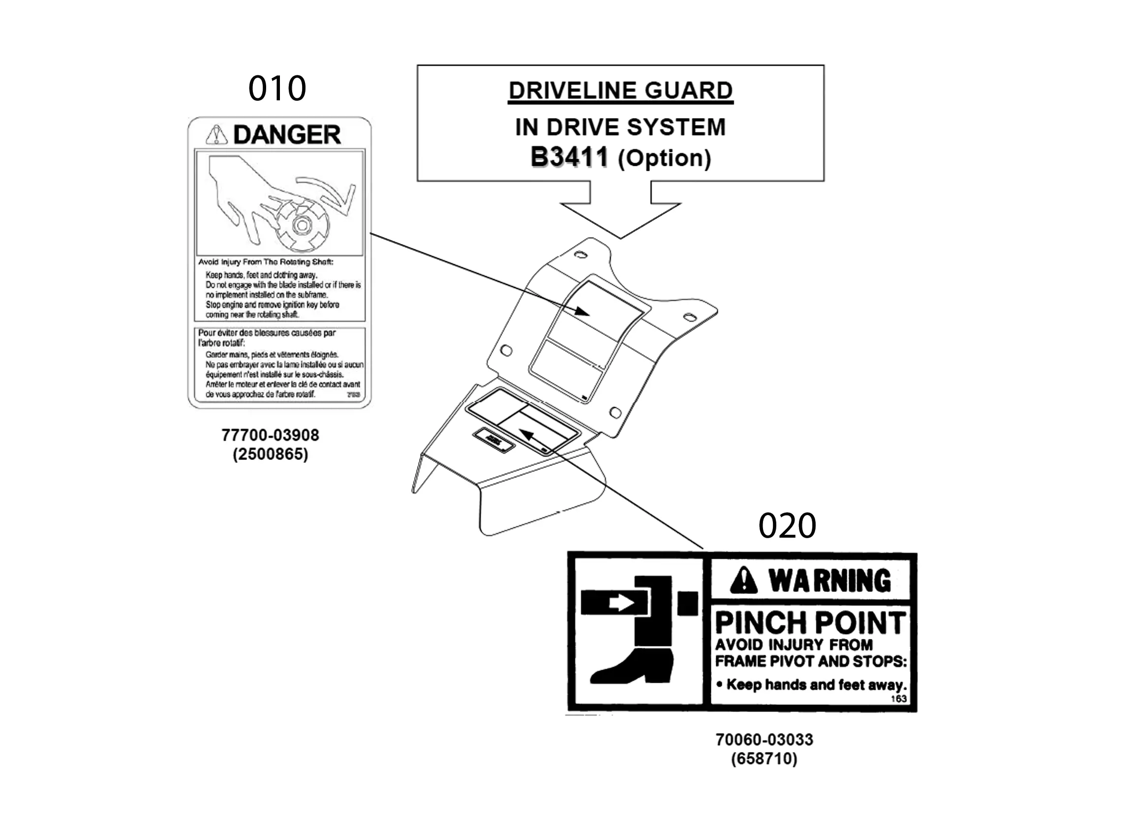 Kubota B3410 SUBFRAME&4 POINT HITCH (B3410 Subframe & Hitch) Parts Diagrams