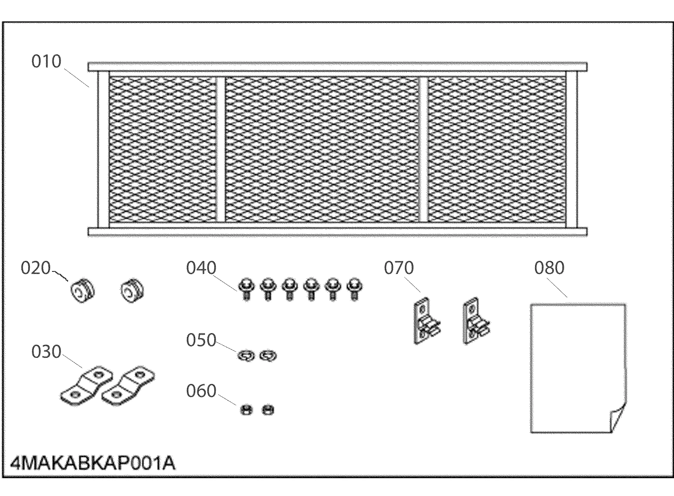 Kubota V4258 REAR WINDOW UTY NET/GUARD/RTV1100 (REAR WINDOW UTY NET ...
