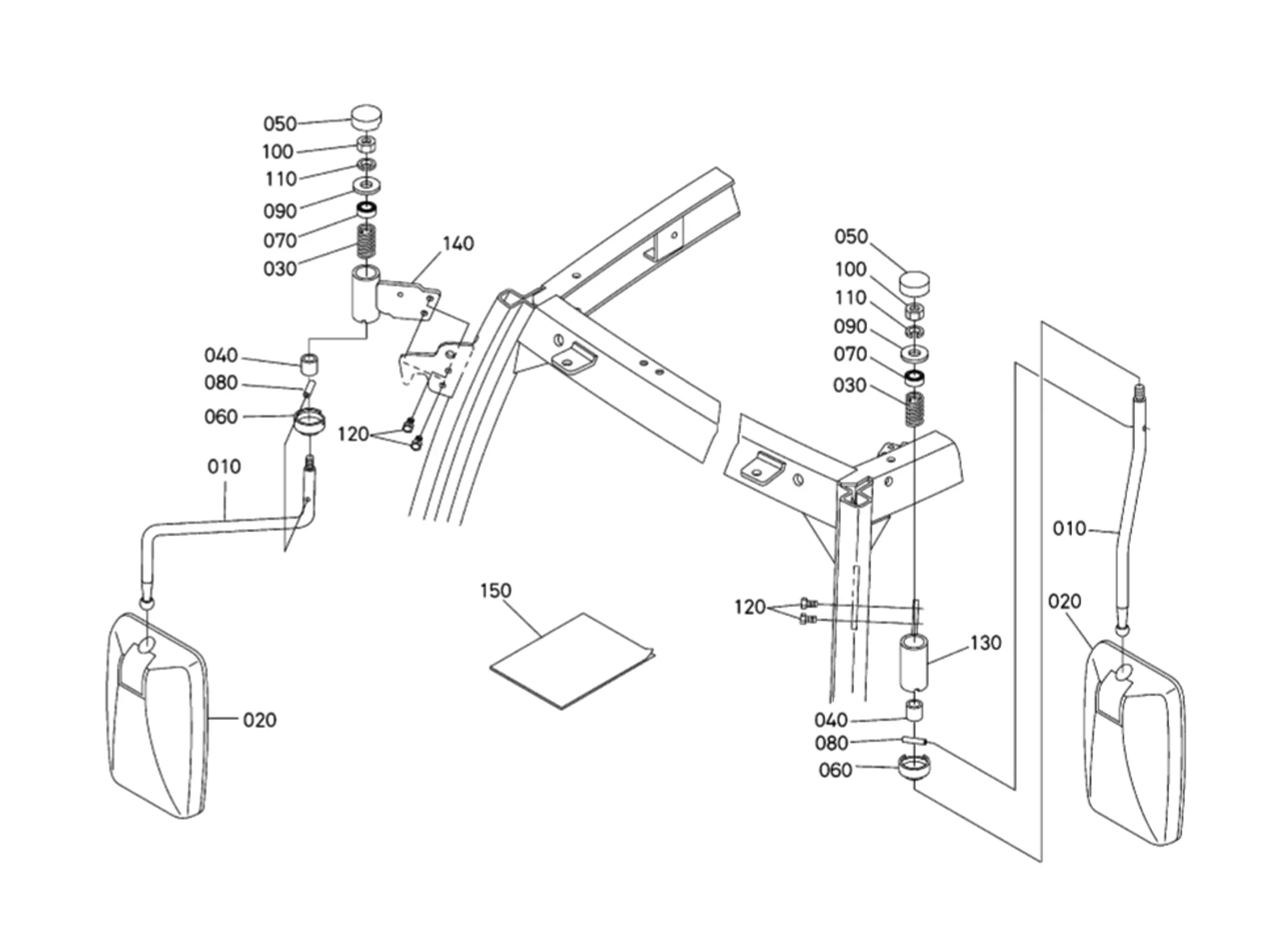 Kubota MX6801 (MIRROR KIT) Parts Diagrams