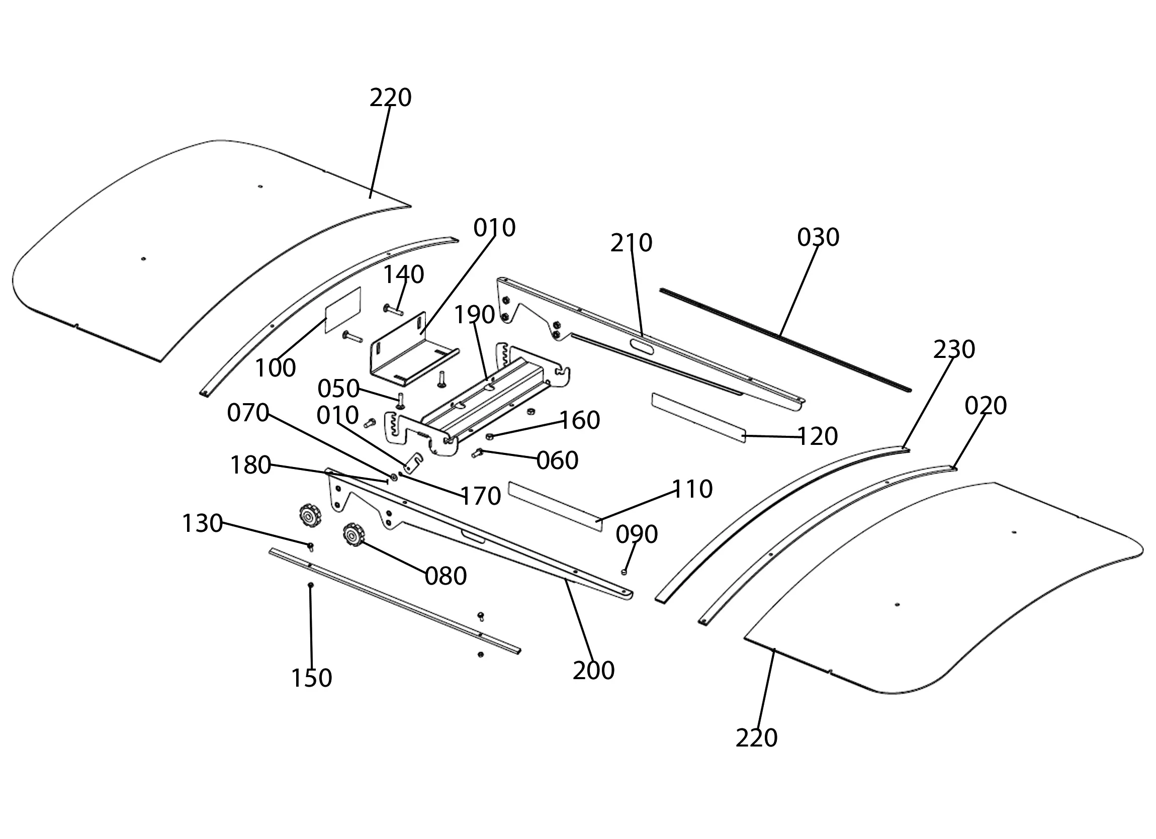 Kubota Z3366 TUFF TOP CANOPY Parts Diagrams