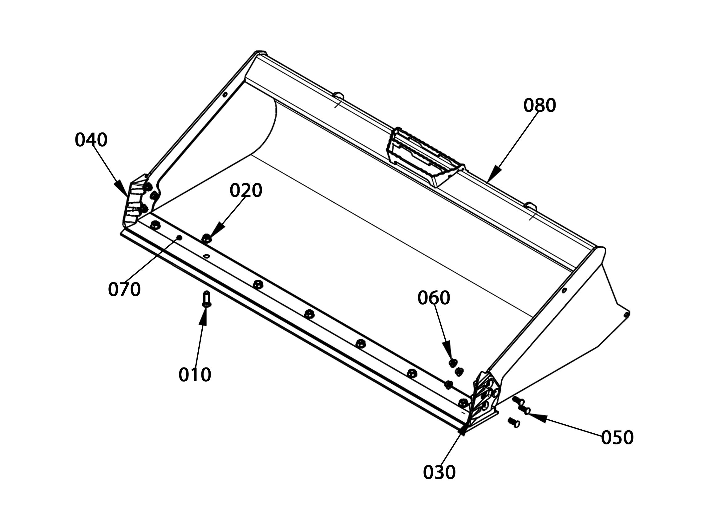 Kubota S6606 80" BUCKET Parts Diagrams