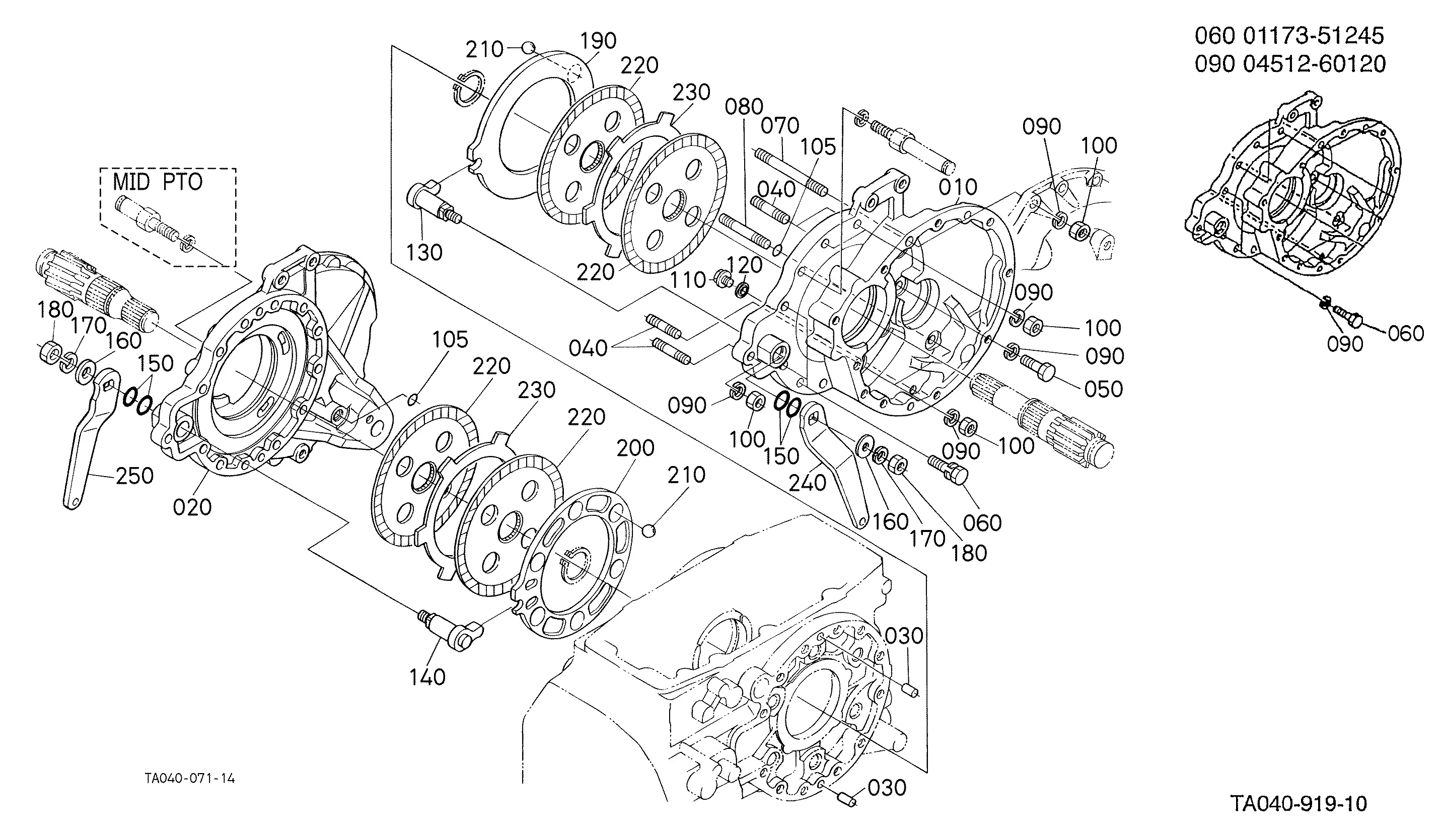 Kubota L4200DT-GST (Glide shift transmission, 4wd / Rops) Parts Diagrams