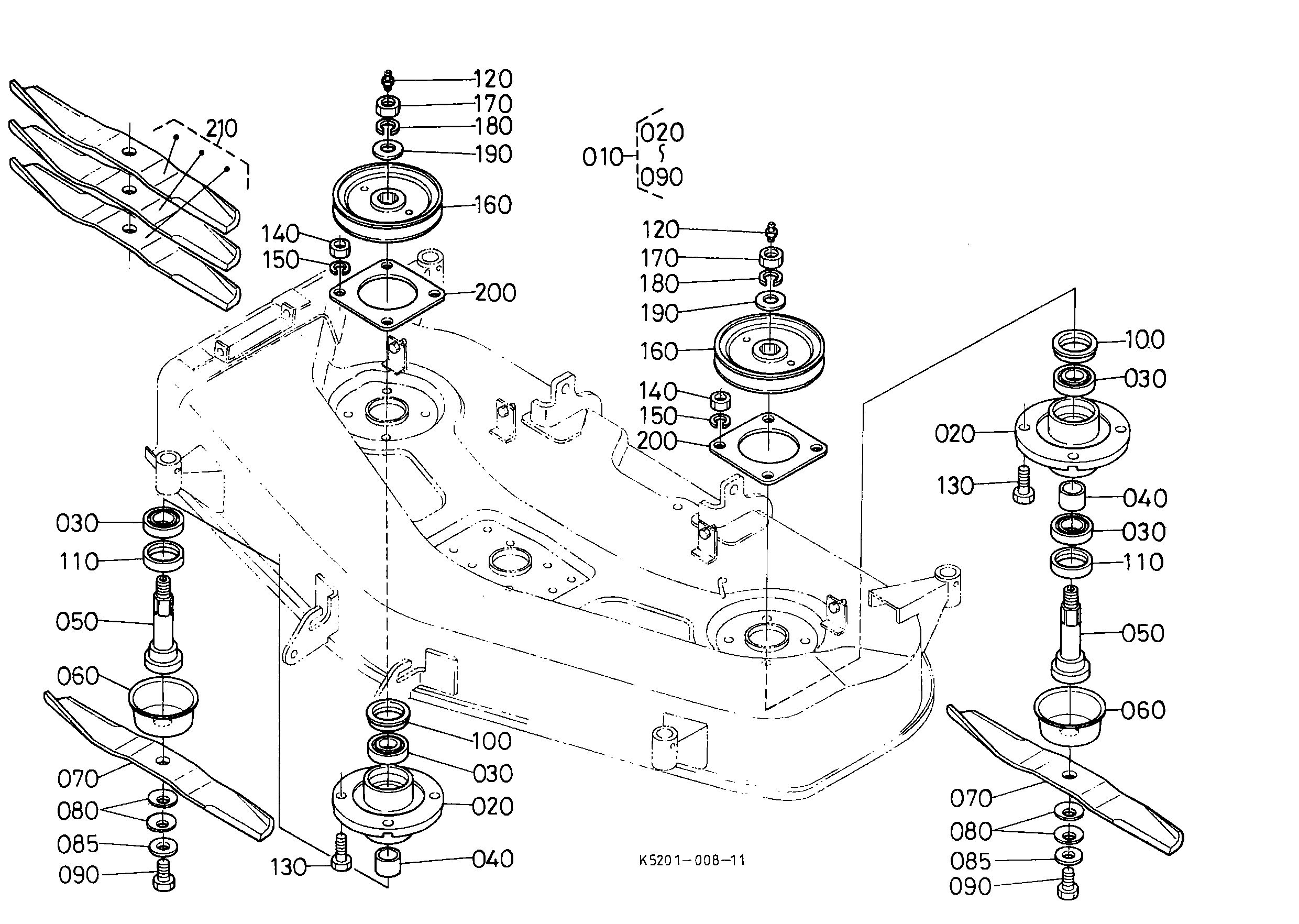Kubota RCK54TG (REPL MWR 54" MOWER DECK) Parts Diagrams