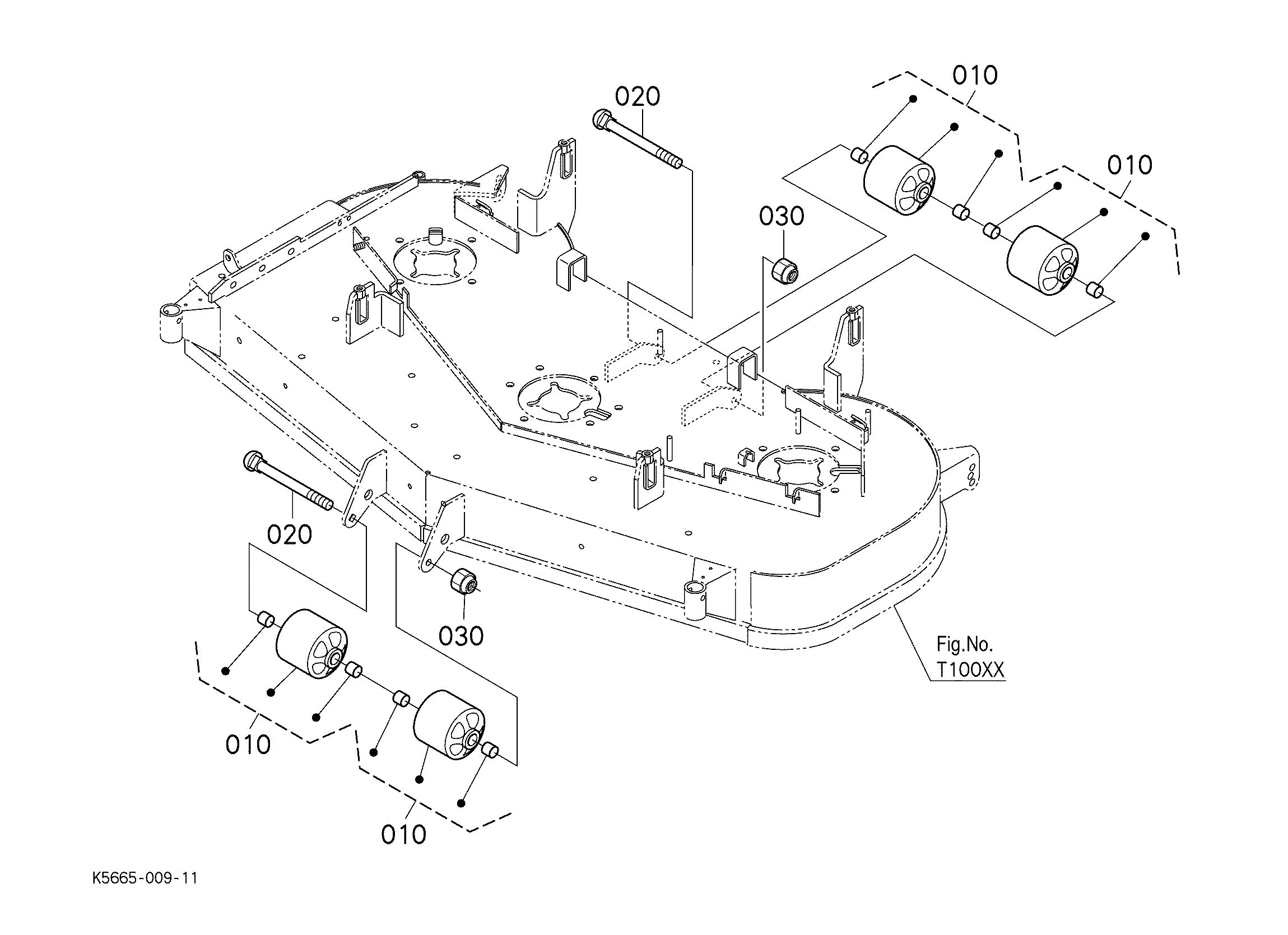 Kubota RCK60P-327Z (REPL 60" PRO COMMERCIAL DECK) Parts Diagrams