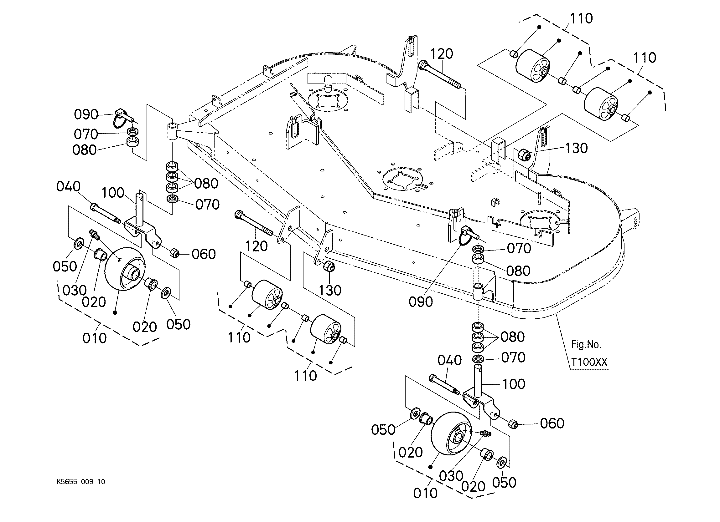 Kubota RCK60P-331Z (REPL 60" PRO COMMERCIAL DECK) Parts Diagrams