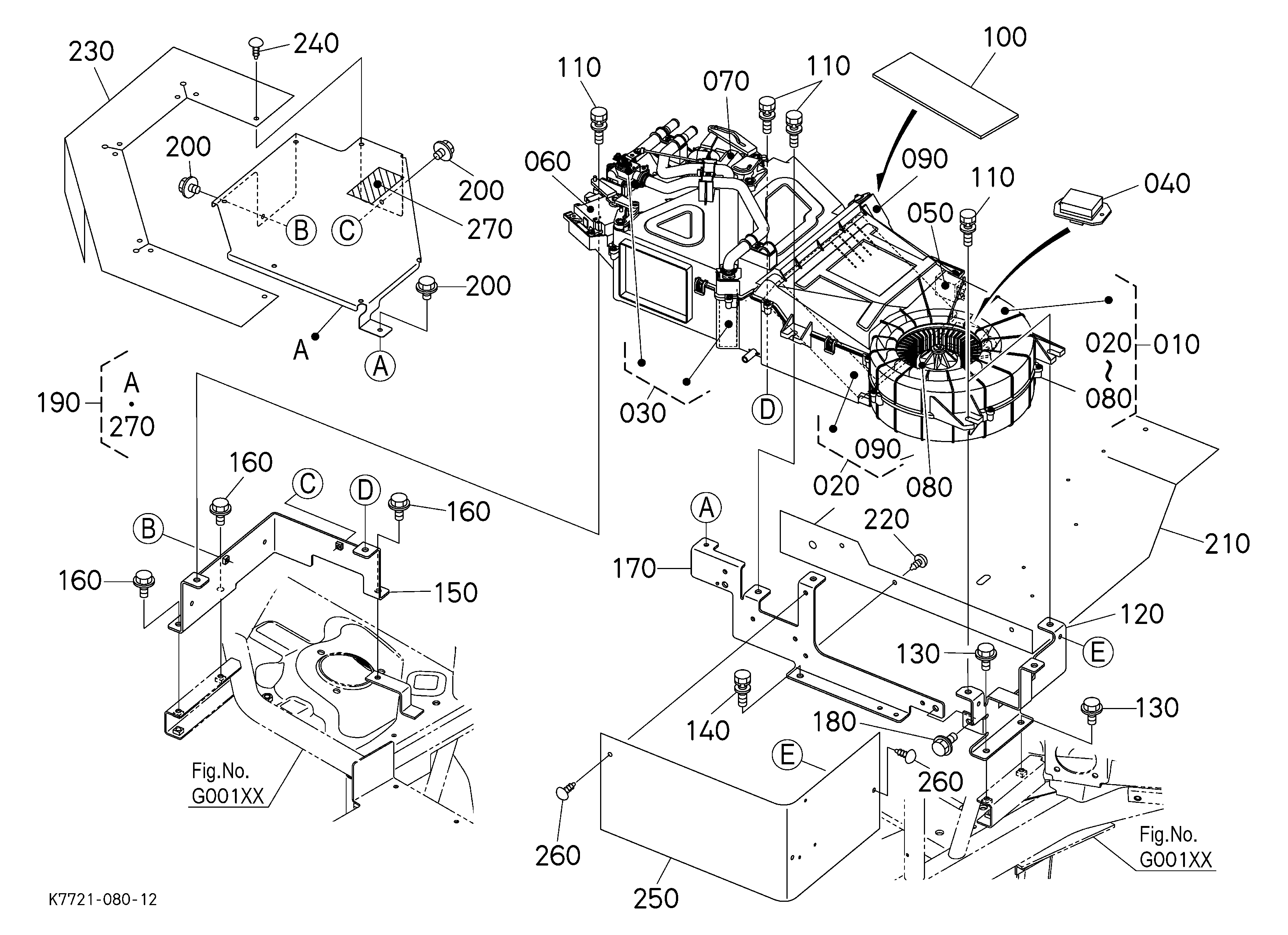 Kubota RTV1100CRX (Recreational model with sliding window) Parts Diagrams