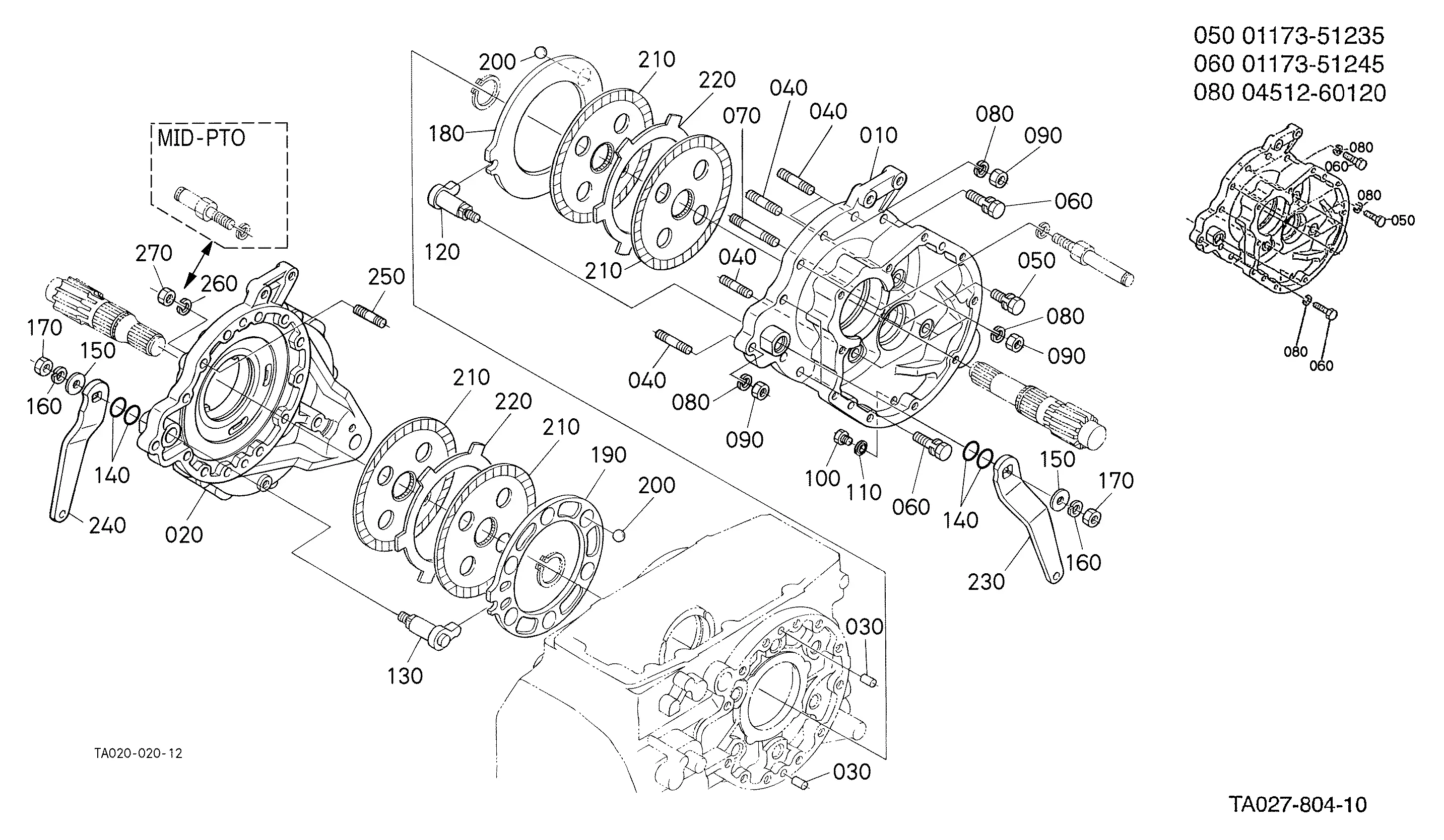 Kubota L2900DT-GST (Glide shift transmission, 4wd) Parts Diagrams