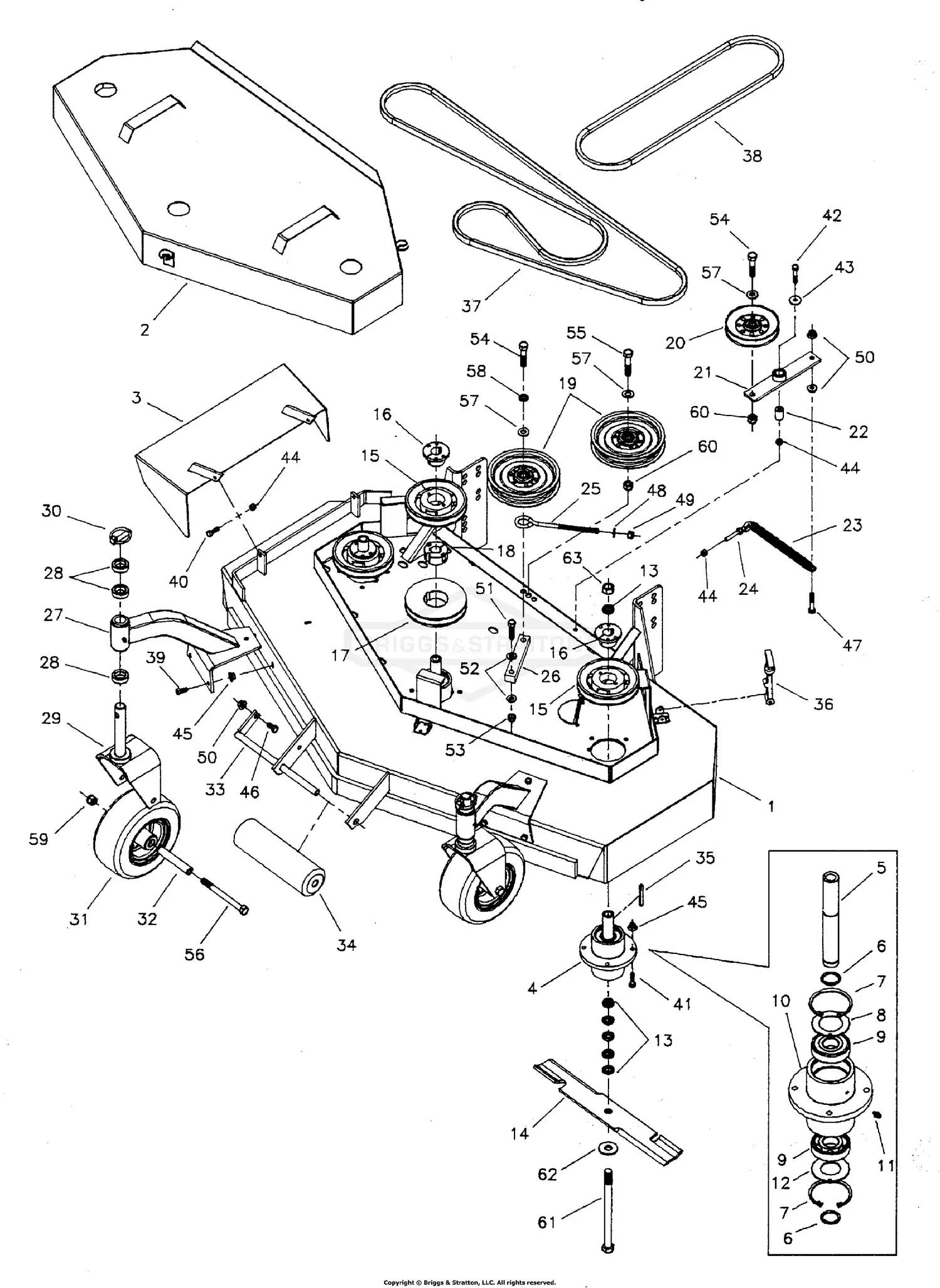 Ferris H2220K - Hydro Drive, 20HP Kohler (S/N: 7541 - 7670) Parts Diagrams