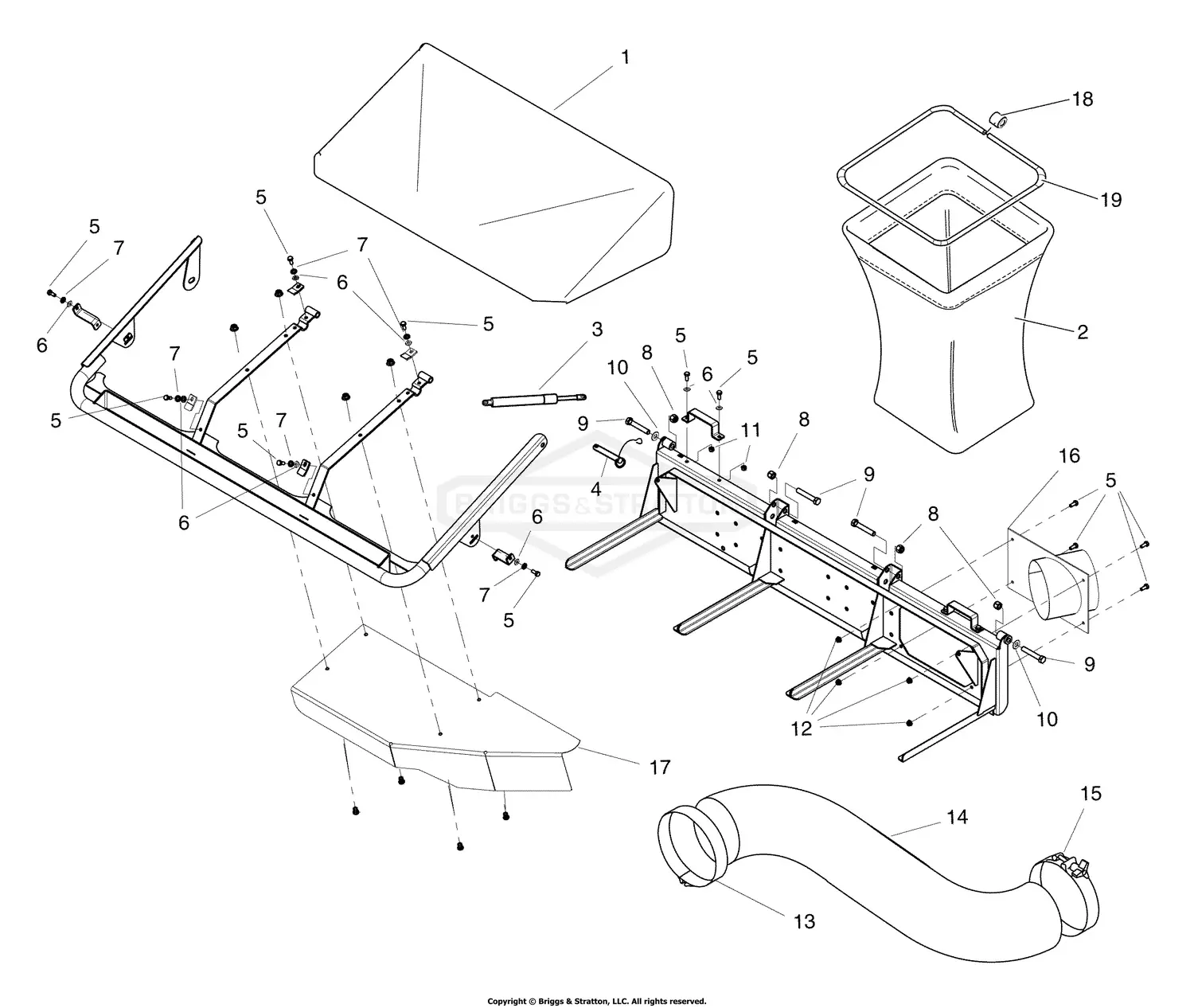 Ferris 5600023 - 52" 3-Bag System (1000Z Series) Parts Diagrams
