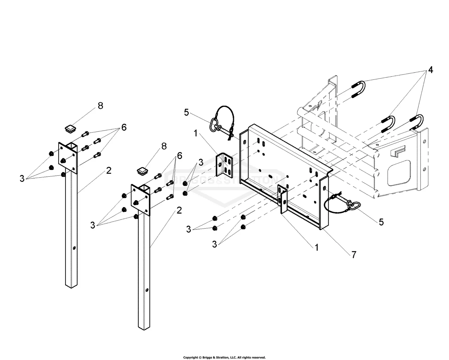 Ferris 5600057 - 61" 3-Bag System (IS2000Z Series) Parts Diagrams