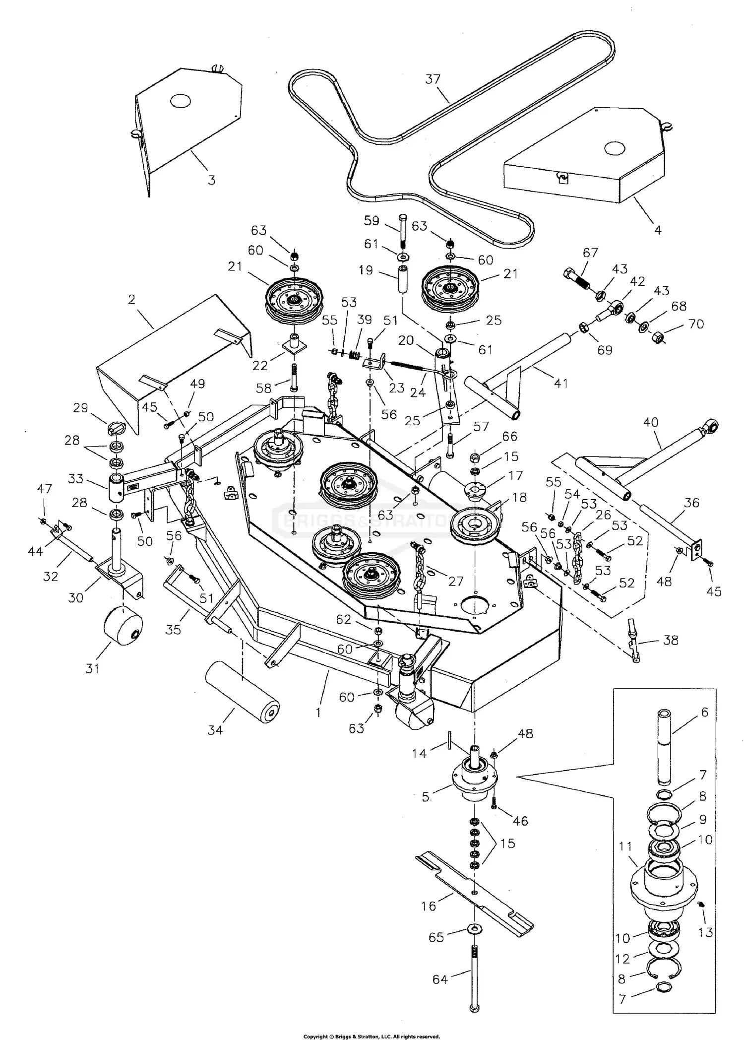 Ferris 5901123 - 52" Mower Deck (PCZ52) Parts Diagrams