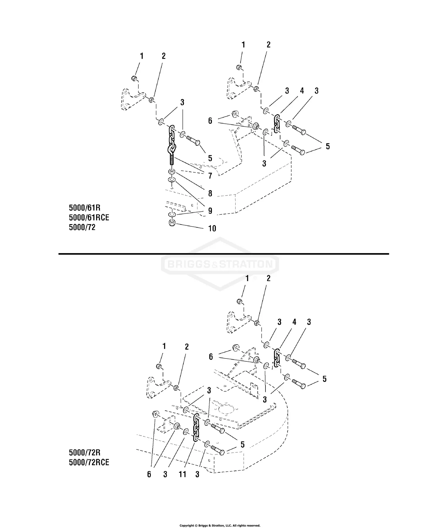 Ferris 5000/72 - 72" Mower Deck (S/N: 1210 & above) Parts Diagrams