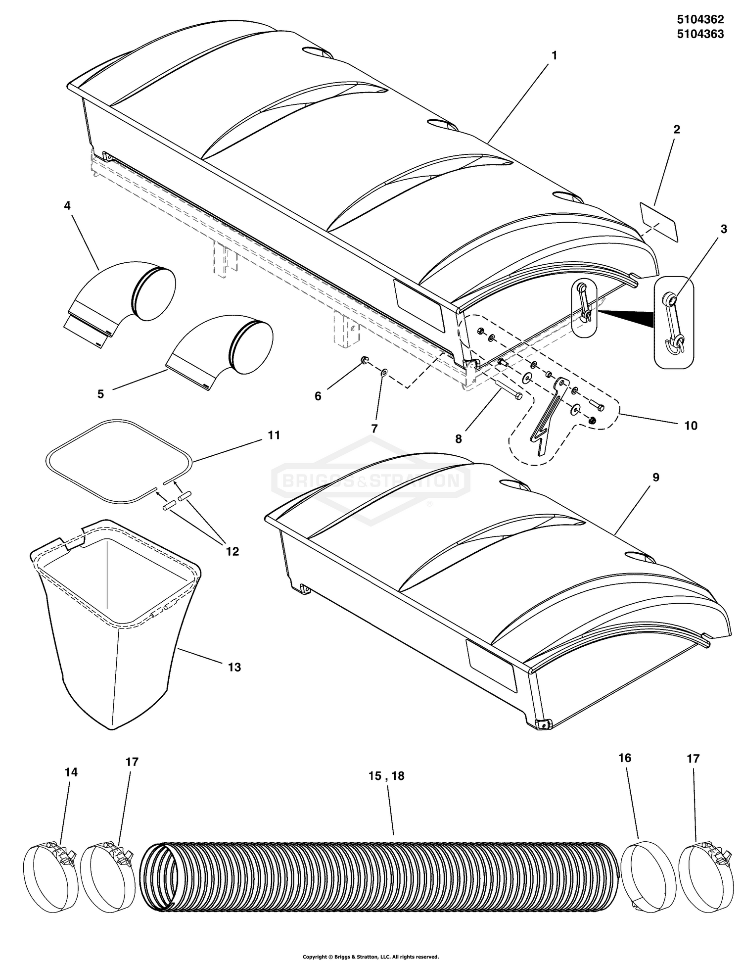 Ferris 5601568 - 52" iCD TURBO-Pro; 3-Bag Hard Top Grass Collection ...