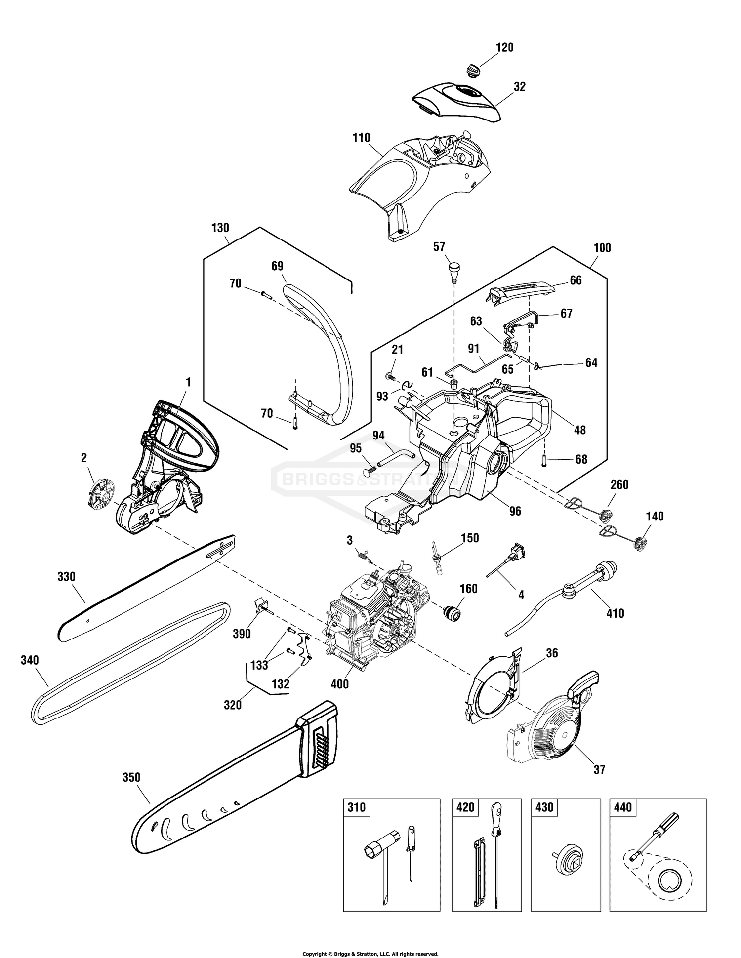 Ferris SPCE1640-A - Snapper 40cc 16" Chainsaw Parts Diagrams