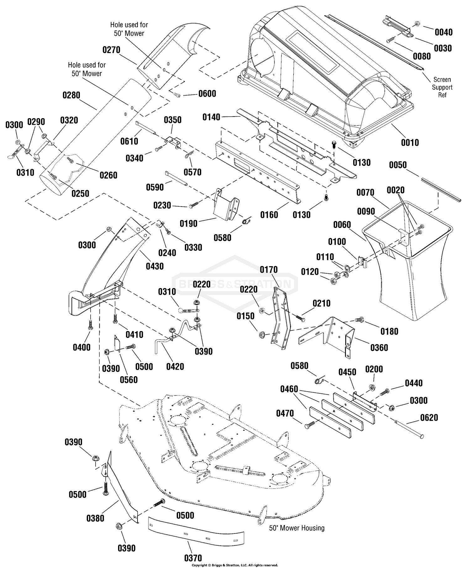 Snapper 1695284 - Catcher, Clean Sweep Twin, 50" Parts Diagrams