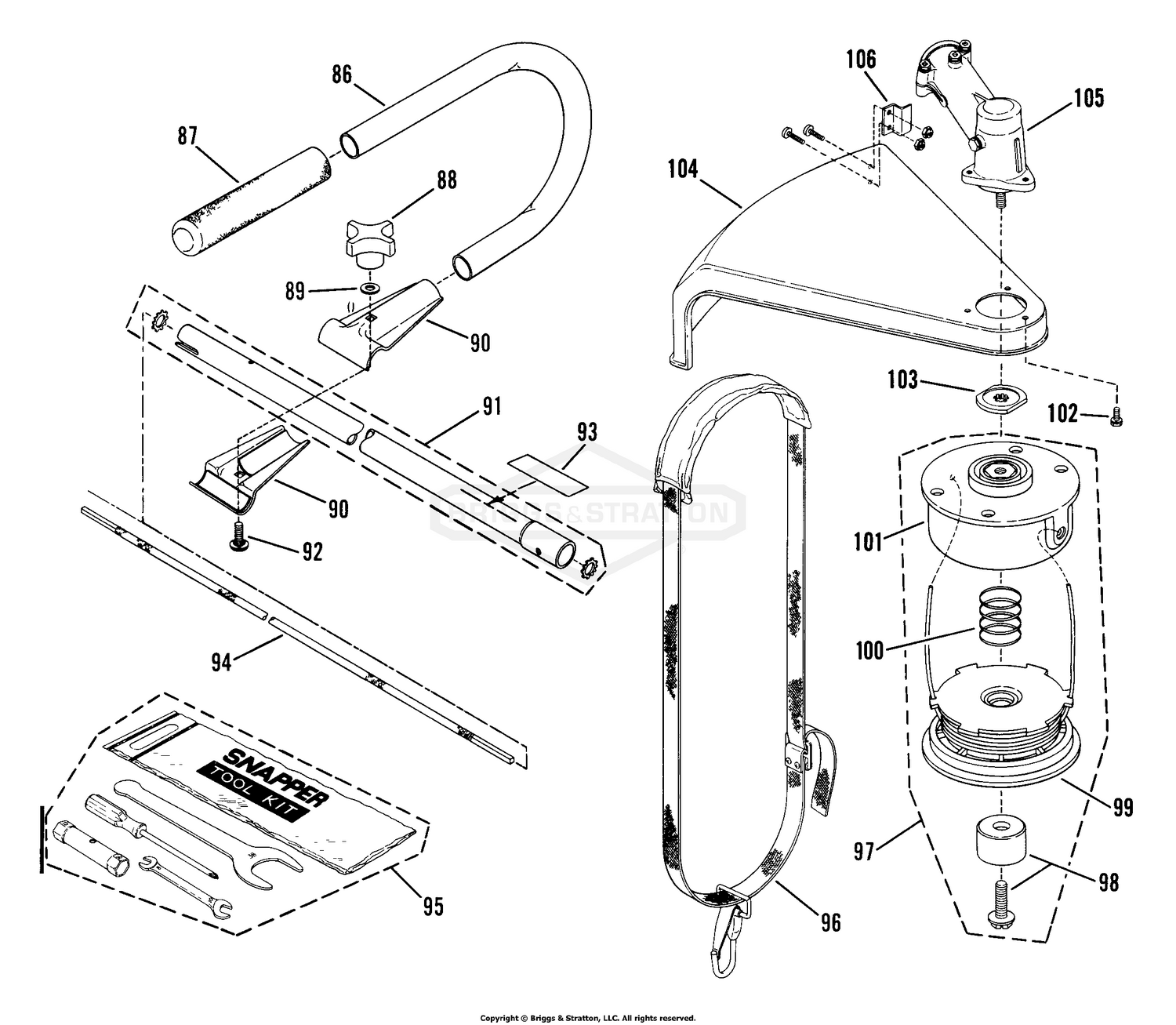Snapper 86017 - 311, 31cc Straight Shaft Trimmer Series 1 Parts Diagrams