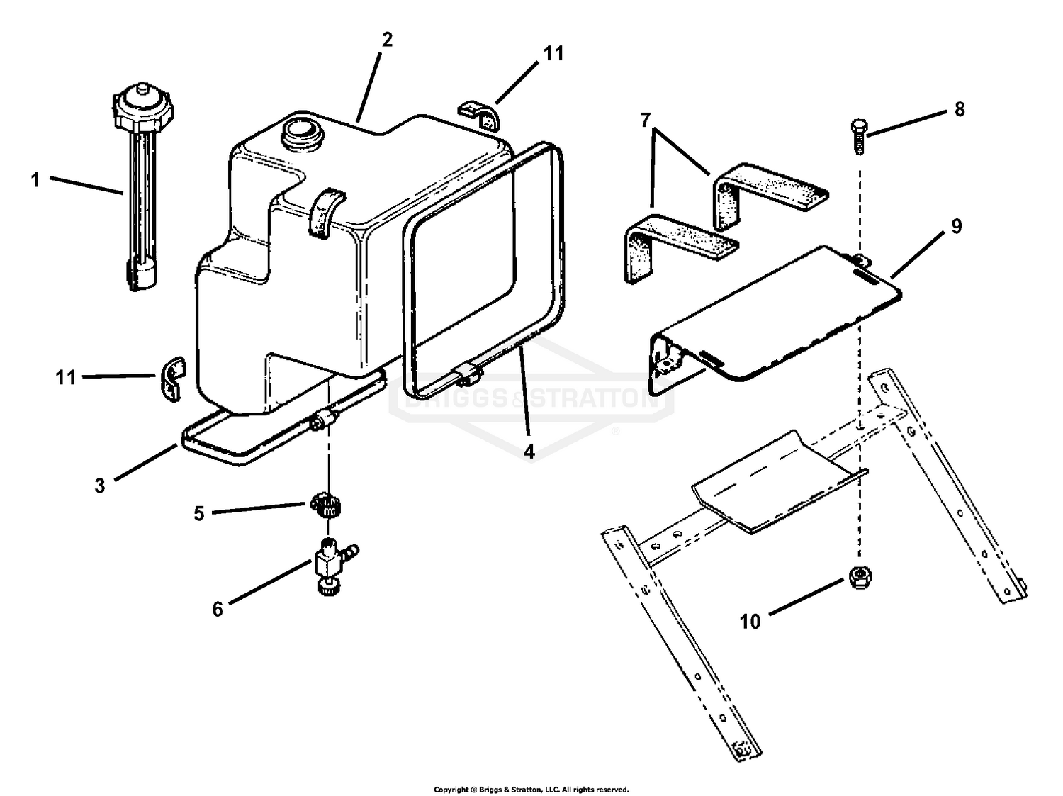 Snapper 7060802 - KIT, Gas Tank Retrofit (4 Gallon) Parts Diagrams