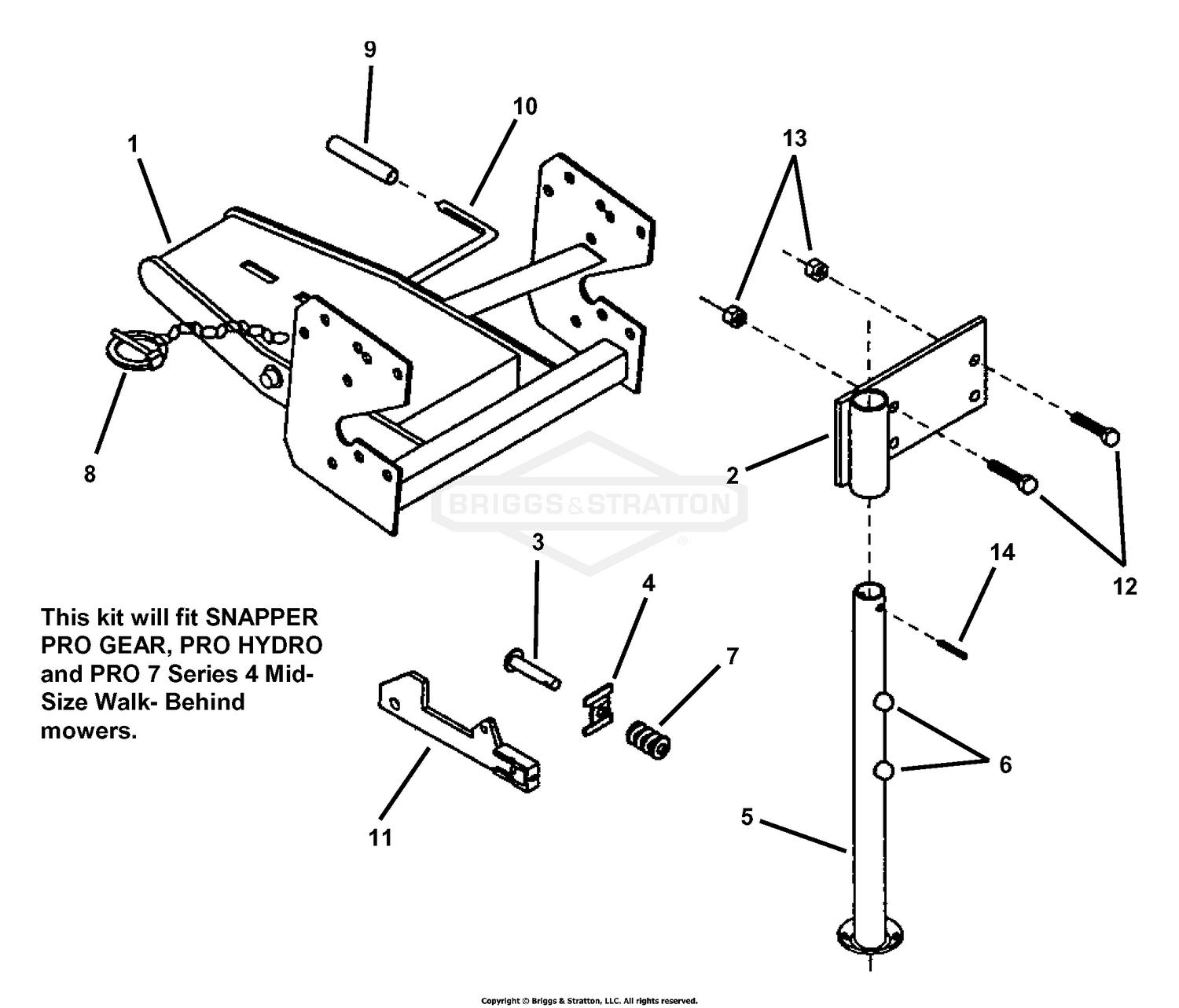 Snapper 7063002 - KIT, Quick Hitch, (RAD) PRO Parts Diagrams