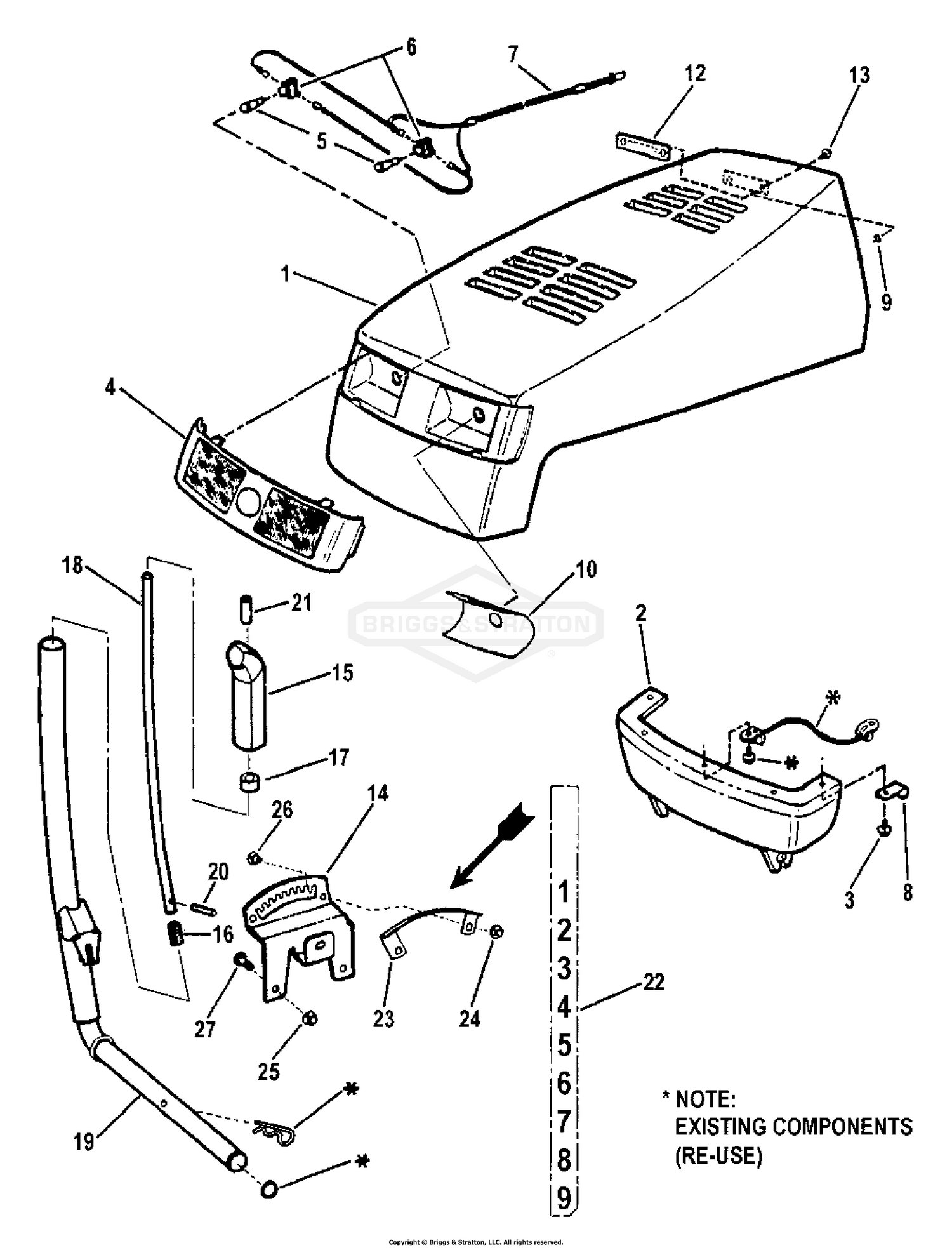 Snapper 7061094 - Hood Replacement Kit (Series 0) Parts Diagrams