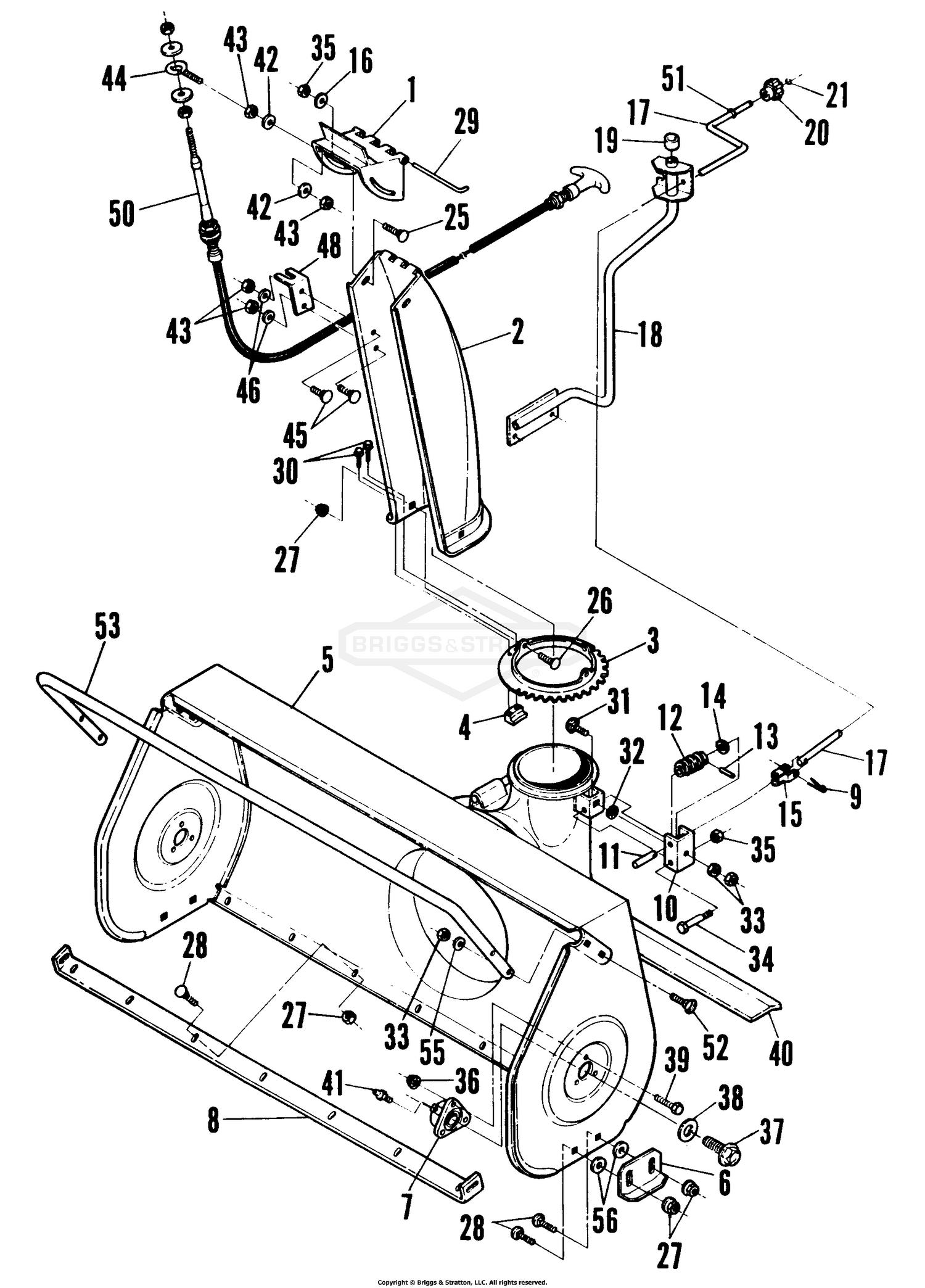 Snapper 82889 - 38LTDST, 38" Snow Thrower Attachment LT (3 Piece Frames ...