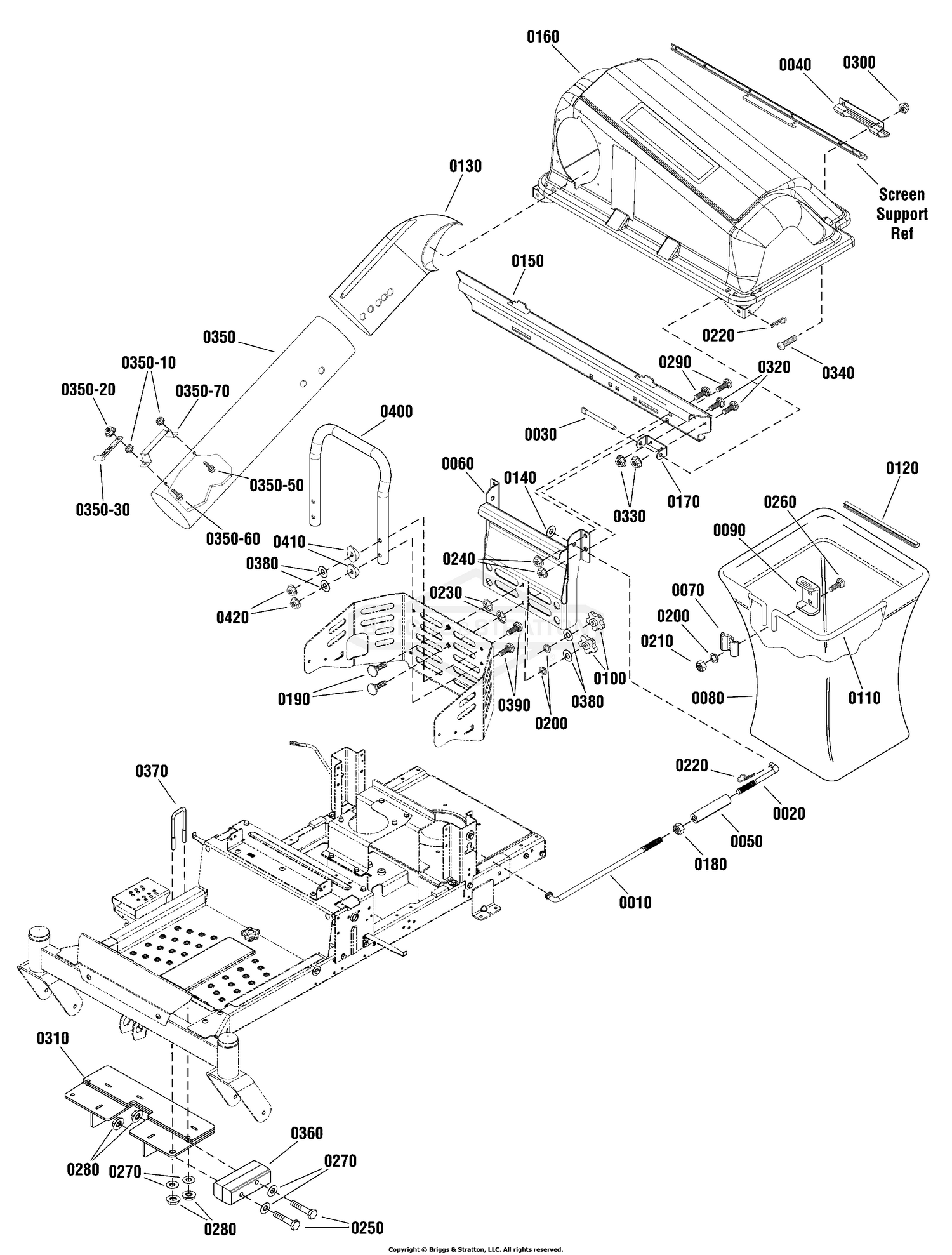 Snapper 1696673A-00 - Twin Grass Catcher & Front Weight Parts Diagrams