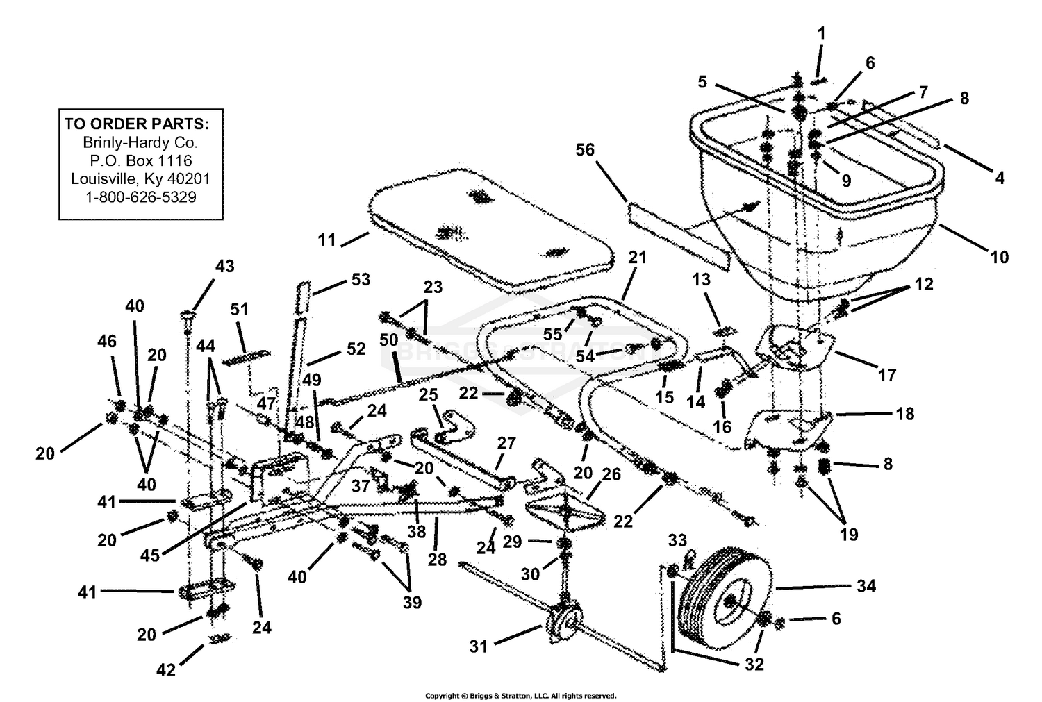 Snapper 7061916 - Broadcast Spreader, Yard Cruiser Parts Diagrams