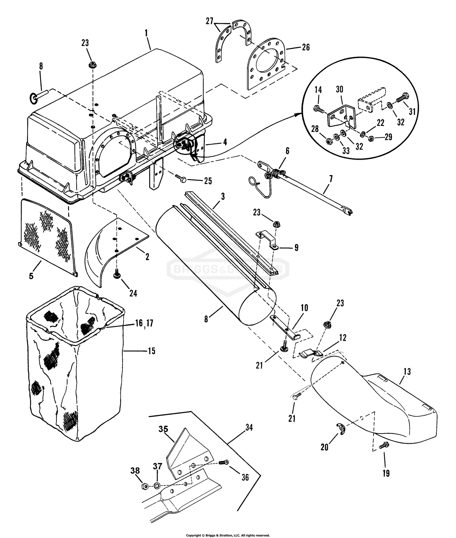 Snapper 7060913 - Twin Bagger, 33" Parts Diagrams