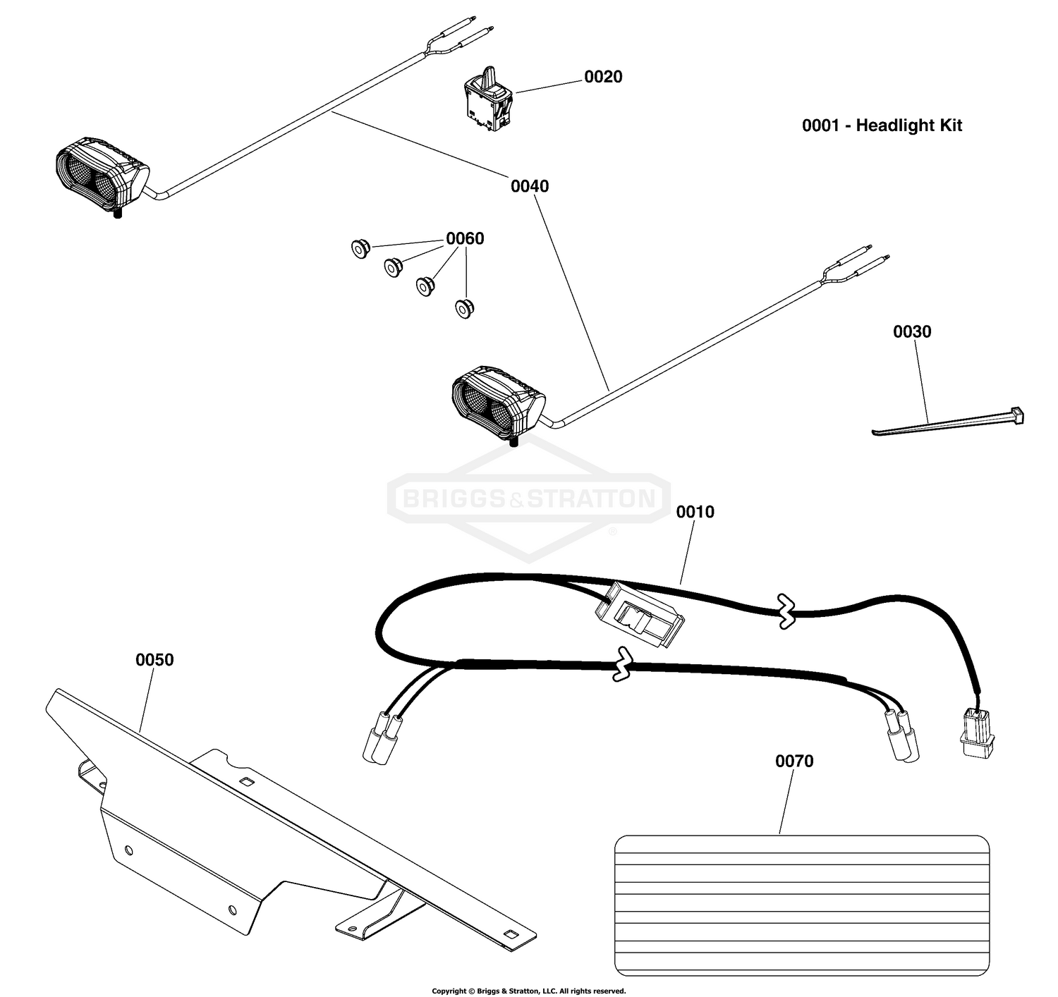 Snapper Pro 5601134 - LED Headlight Kit Parts Diagrams