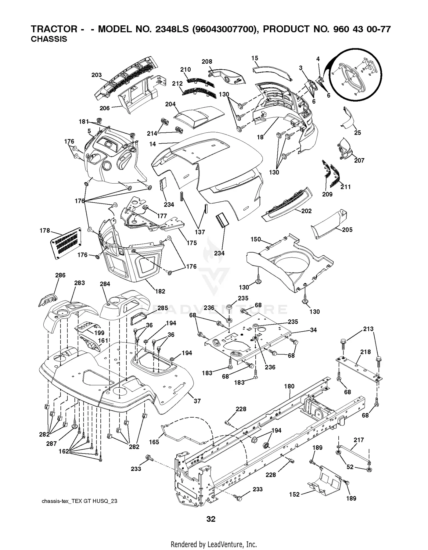 Husqvarna 2348 LS - 96043007700 (2008-11) Parts Diagrams