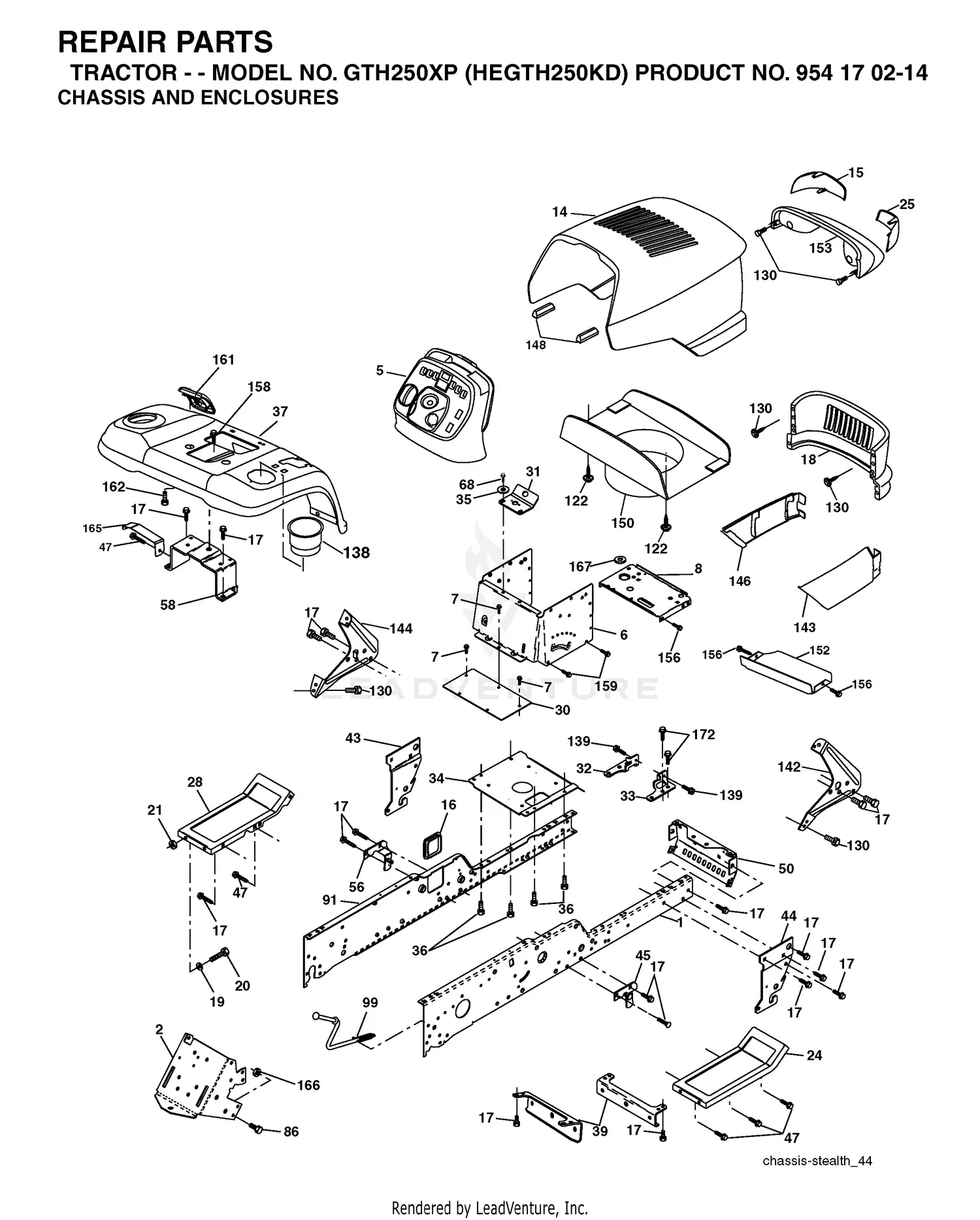 Husqvarna GTH250 XP - HEGTH250KD (2004-09) Parts Diagrams