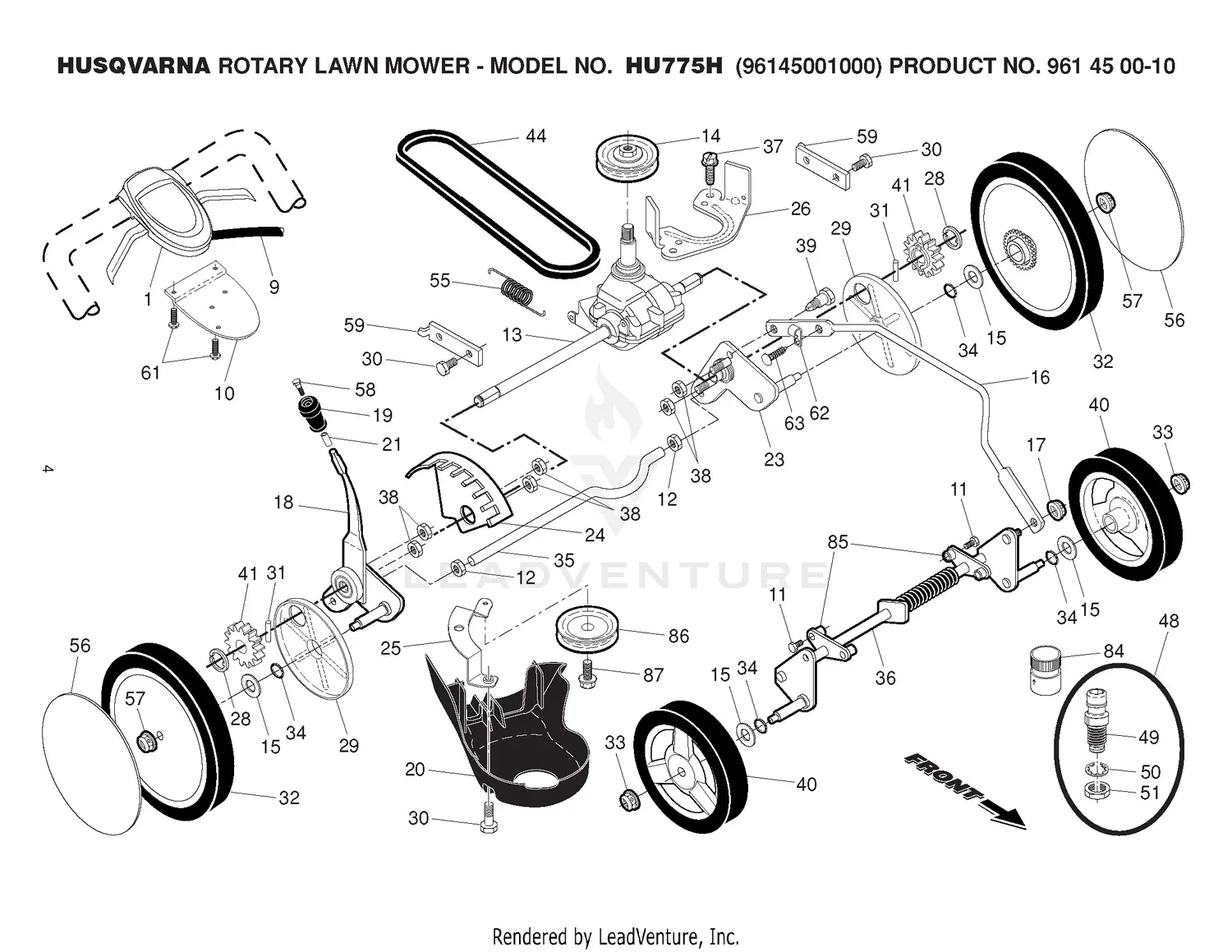 Husqvarna HU775H - 96145001000 (2013-02) Parts Diagrams