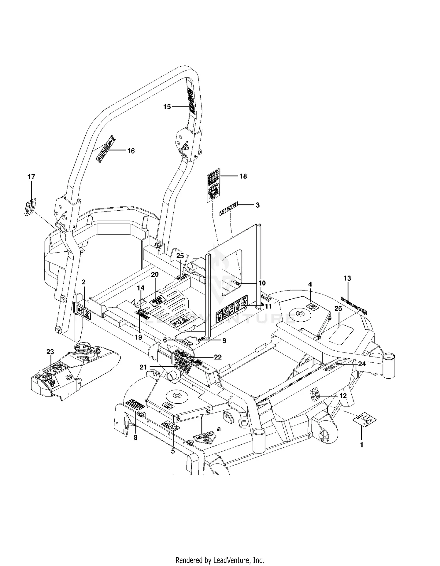 Husqvarna P-ZT54 - 966613402-01 (2012-08) Parts Diagrams