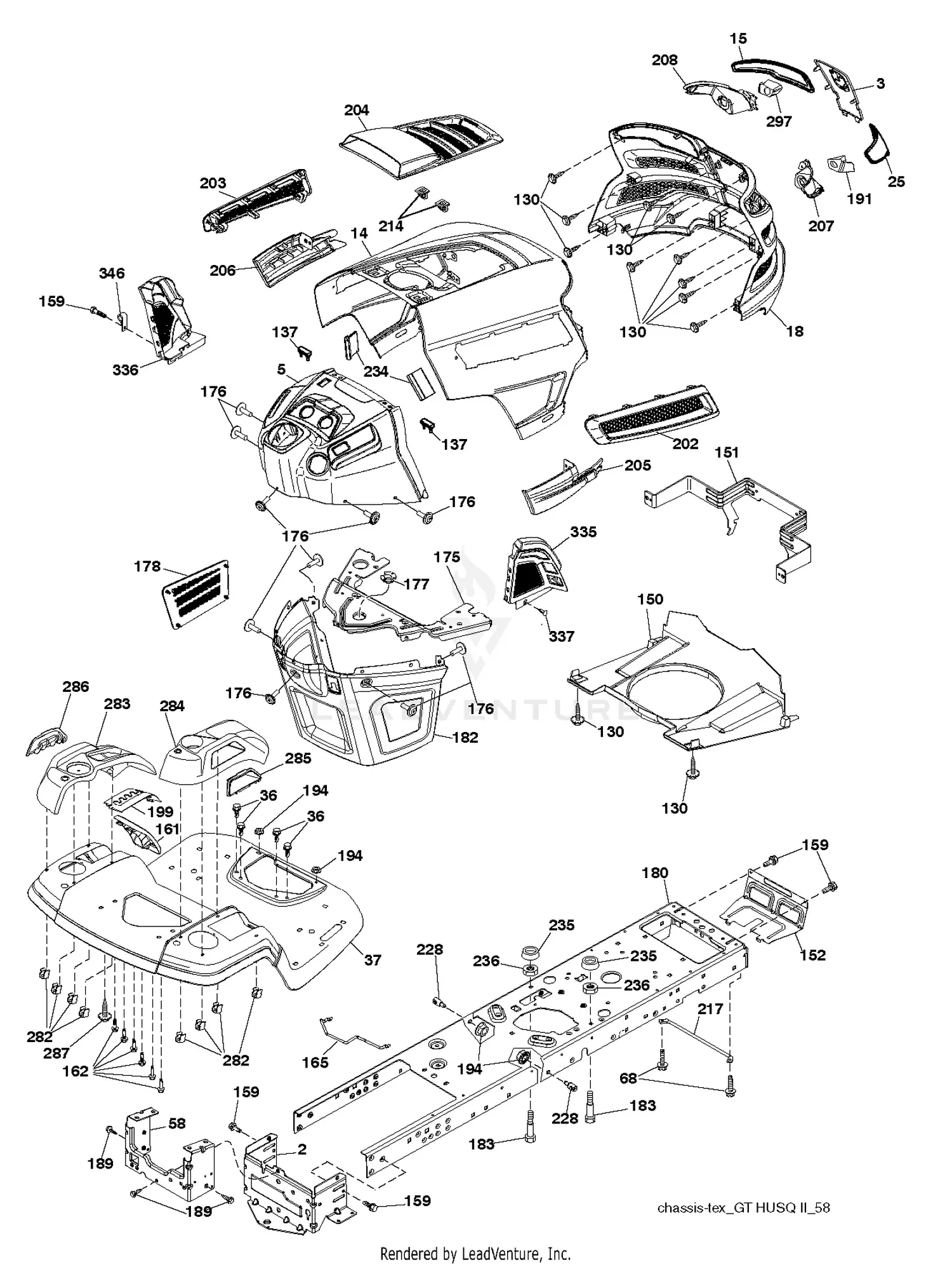 Husqvarna YTH22V42LS - 96043011302 (2011-08) Parts Diagrams