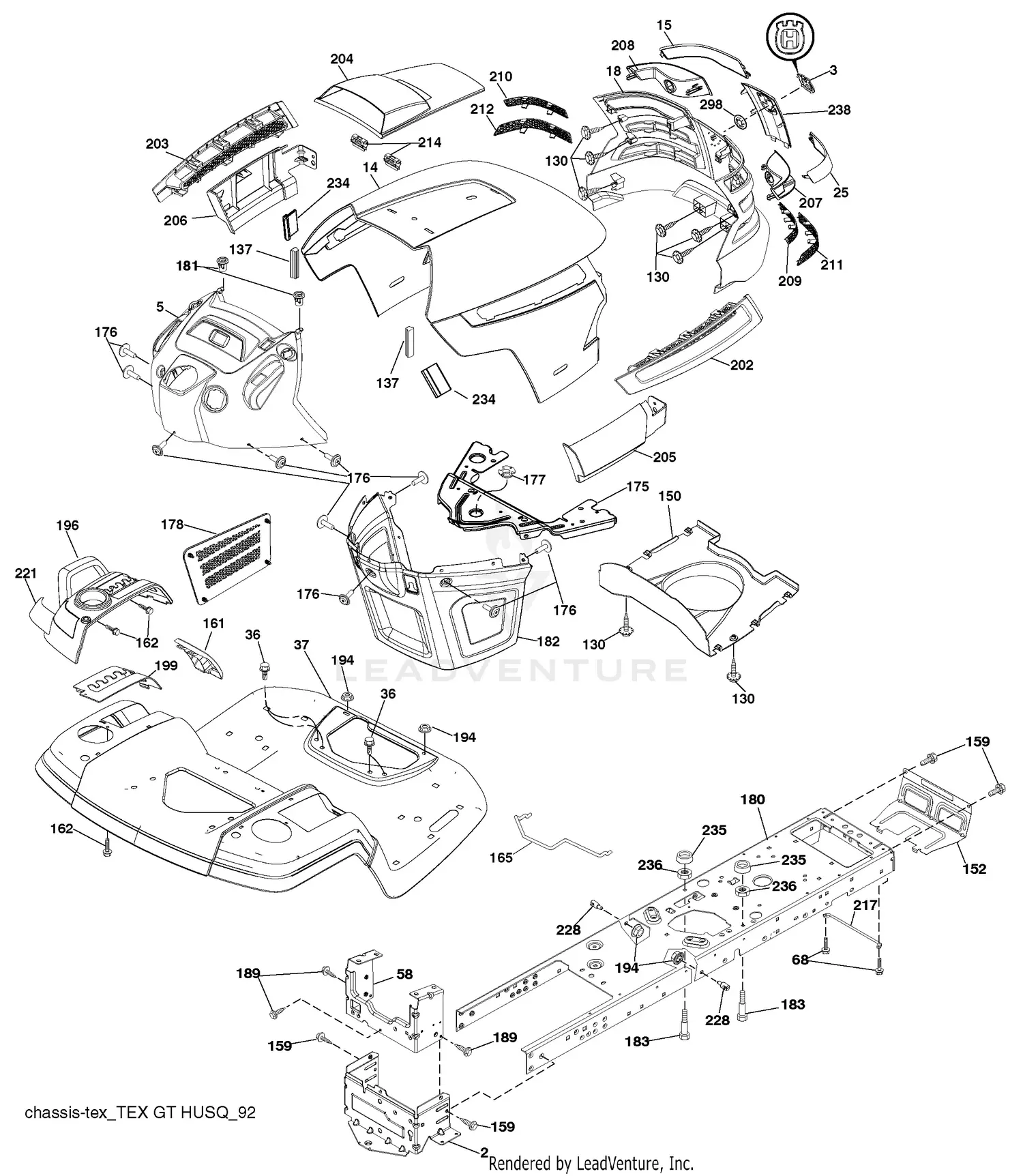 Husqvarna YTH 23 V 42 LS (96043008801) (2010-05) Parts Diagrams