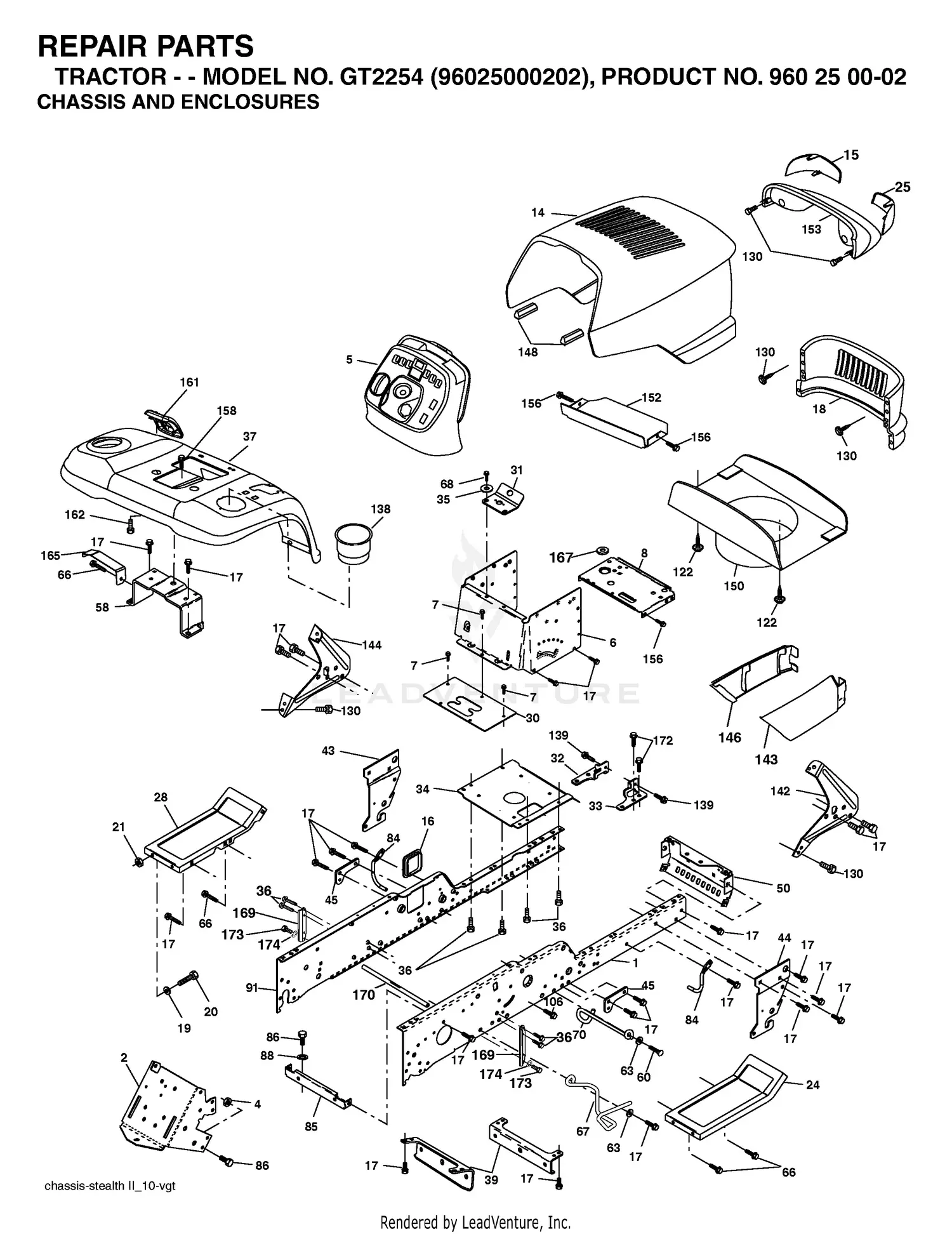 Husqvarna GT2254 - 96025000202 (2005-06) Parts Diagrams