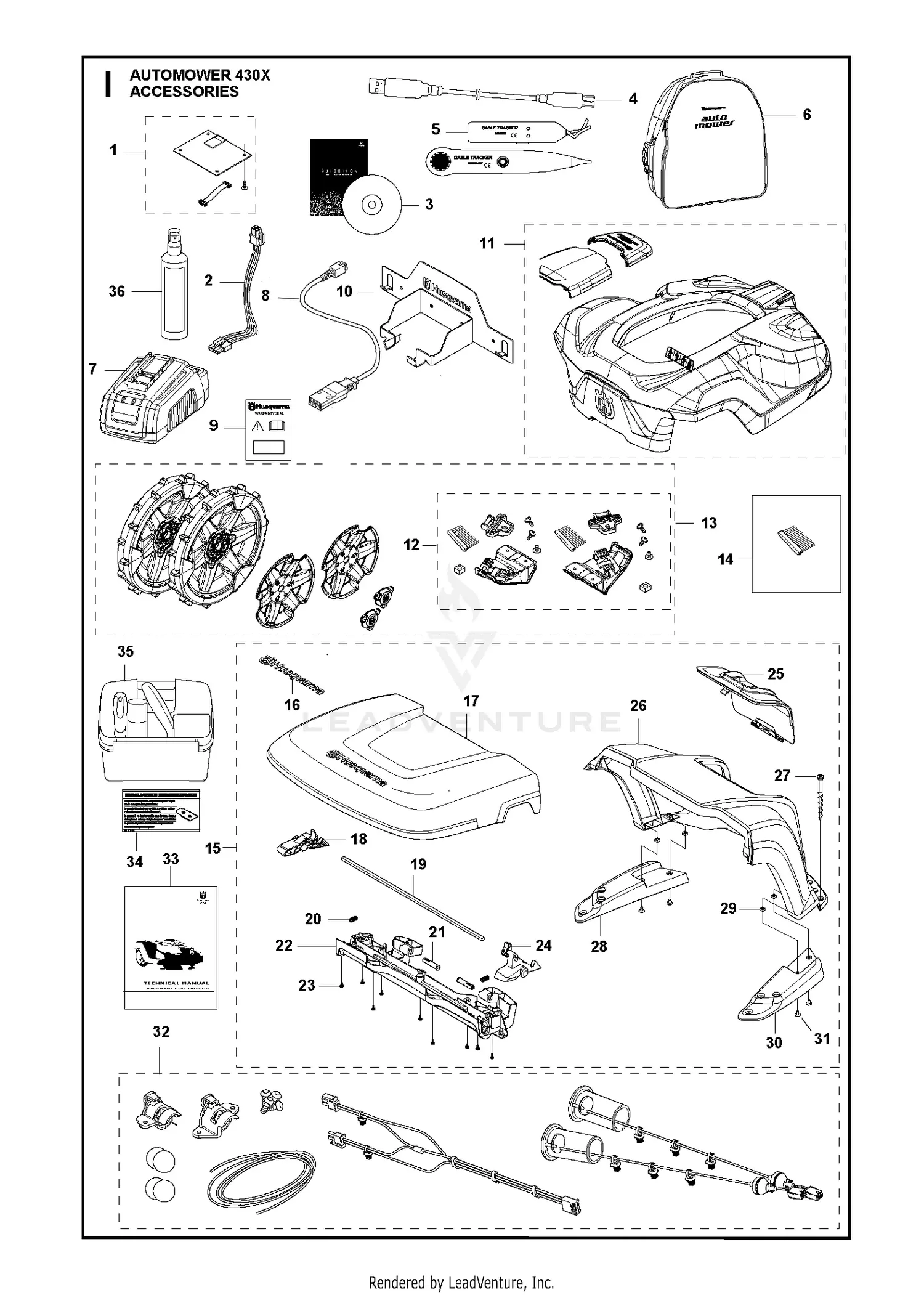 Husqvarna AUTOMOWER 430X Parts Diagrams