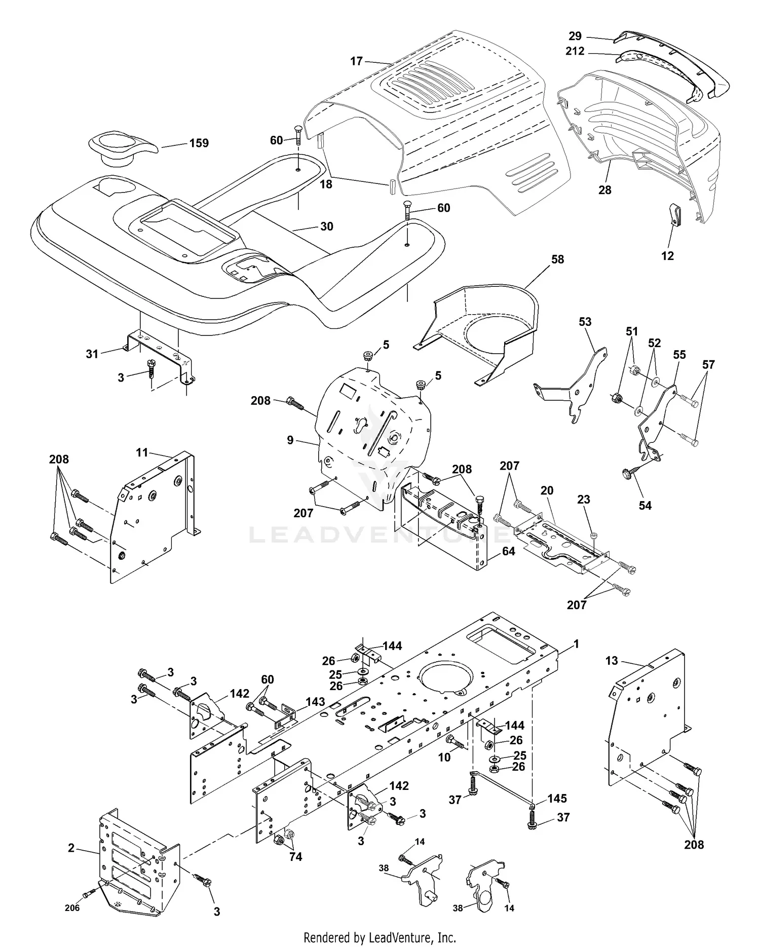 Husqvarna YTH 1452 XPA (954567253) (2001-01) Parts Diagrams