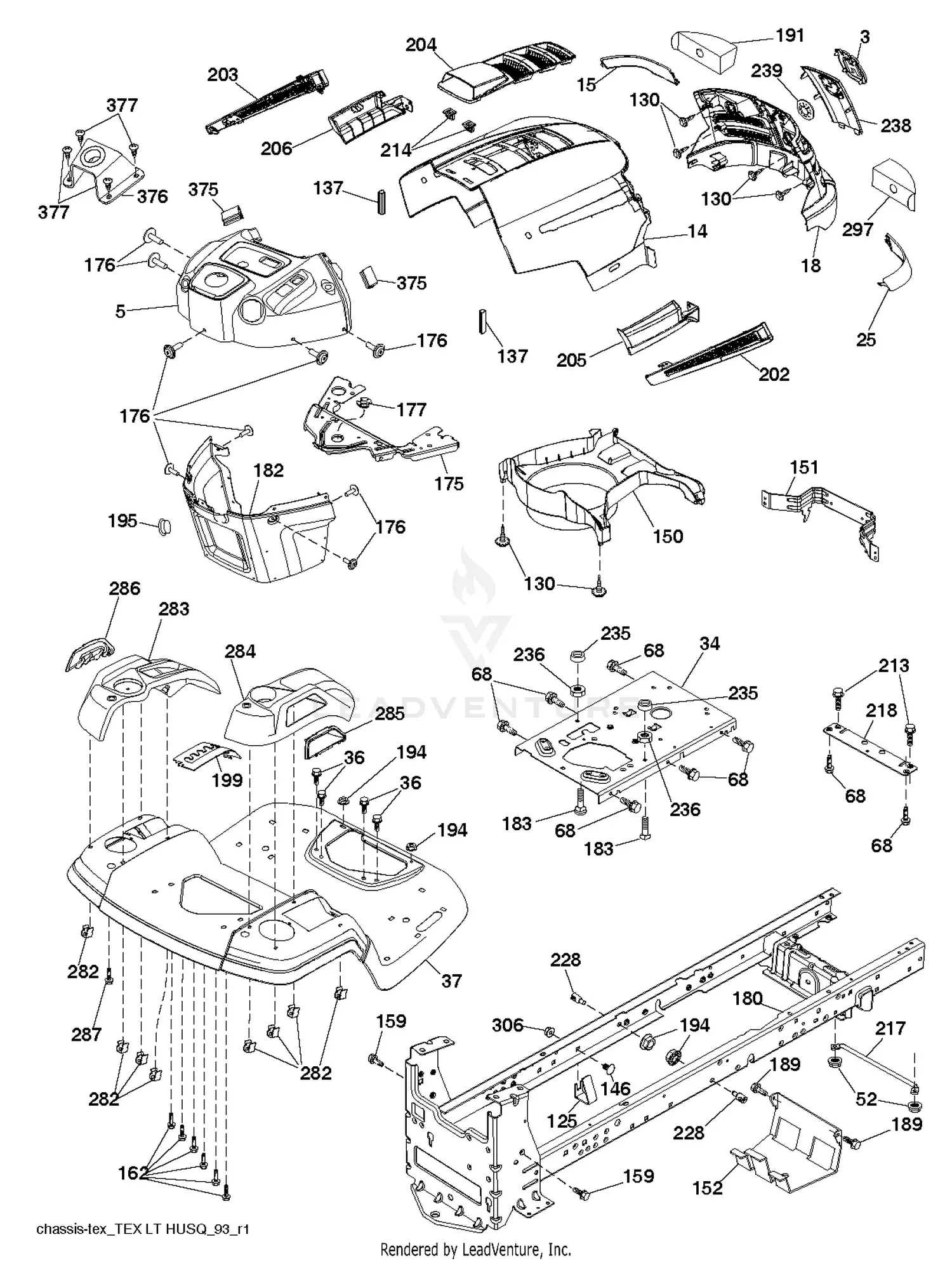 Husqvarna LTH17538 - 96043029800 (2018-08) Parts Diagrams