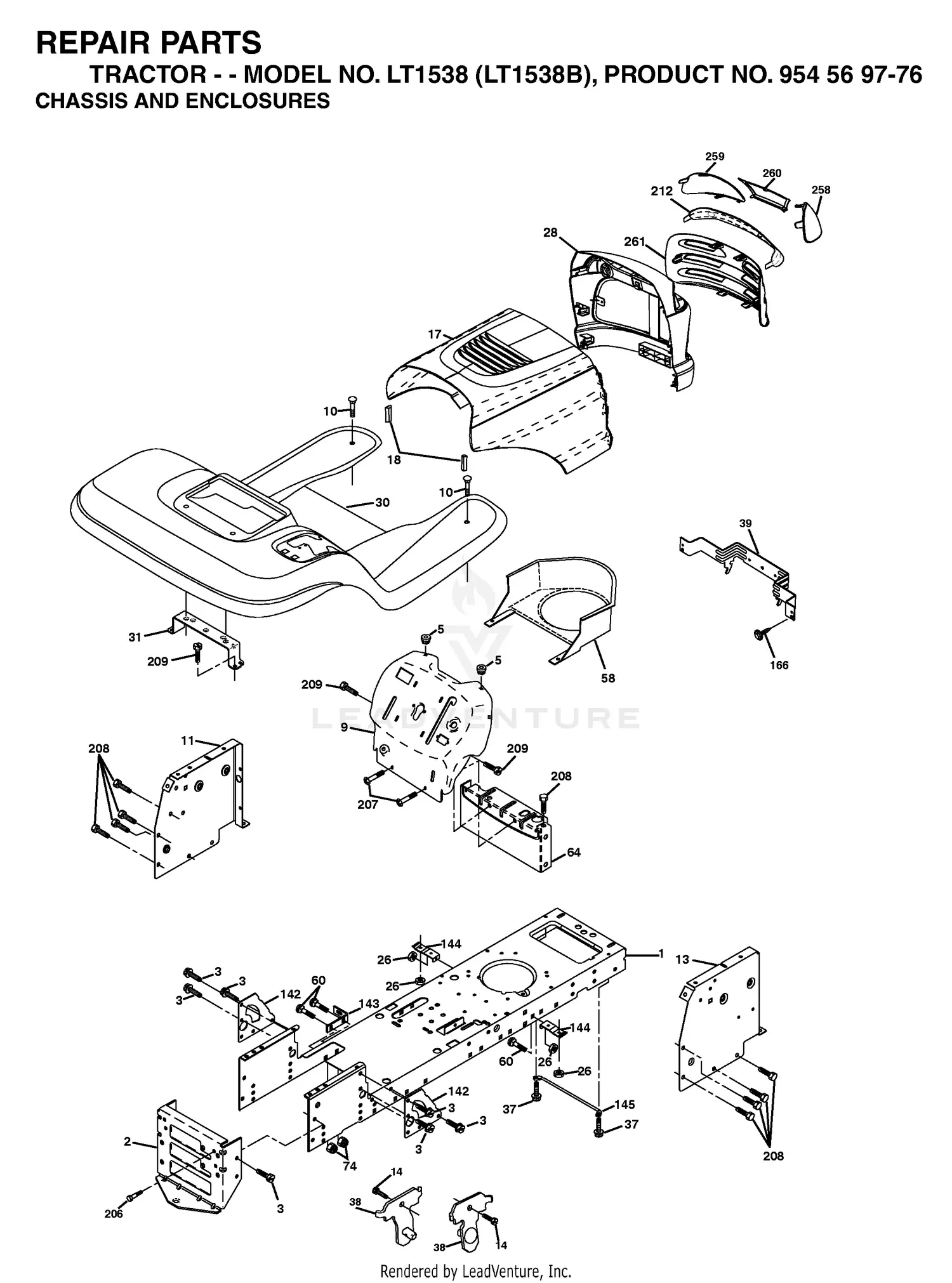 Husqvarna LT1538 - LT1538B (2002-11) Parts Diagrams