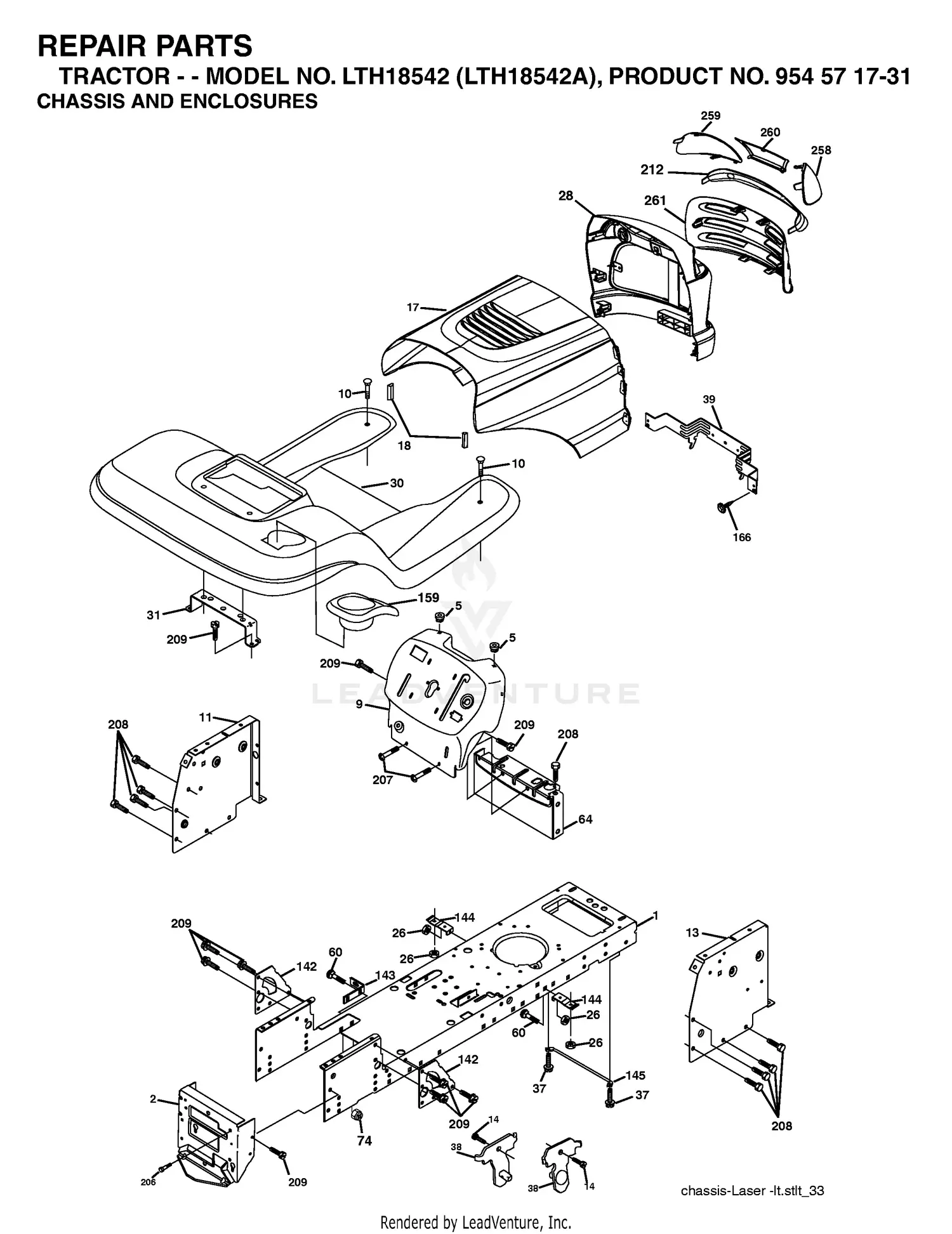 Husqvarna LTH18542 - LTH18542A (2003-11) Parts Diagrams