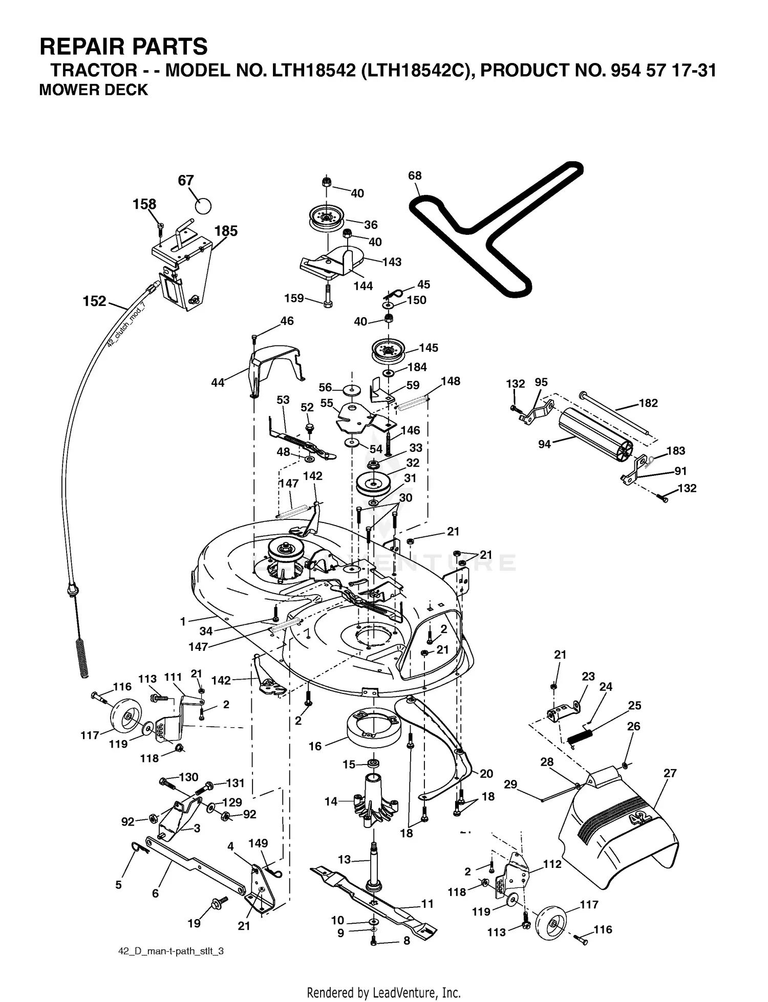 Husqvarna LTH18542 - LTH18542C (2004-08) Parts Diagrams