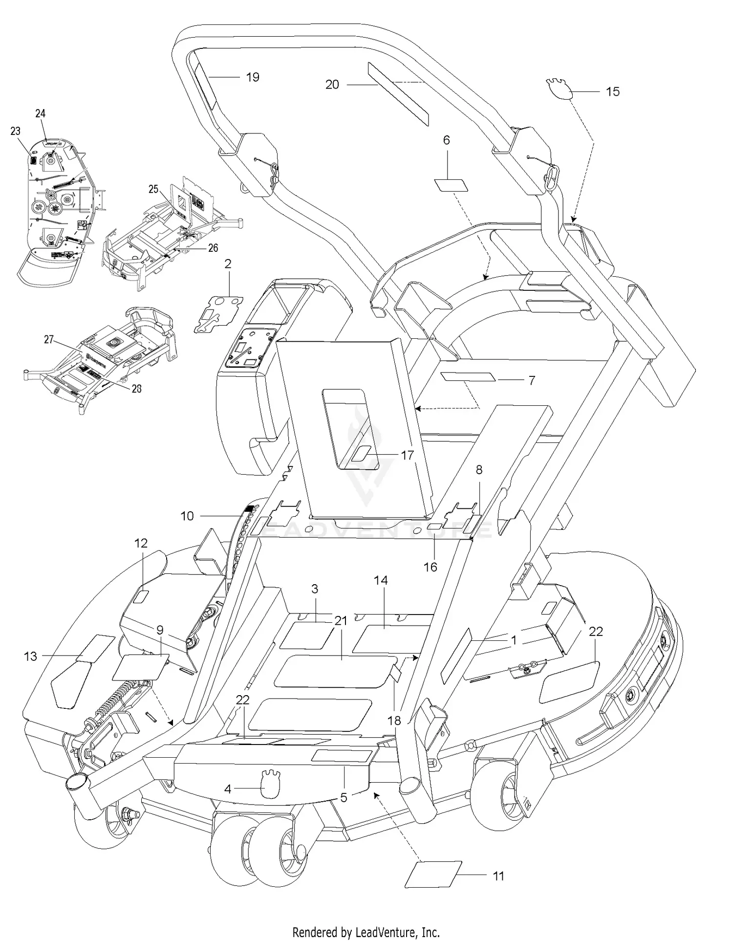 Husqvarna MZ 48 Parts Diagrams