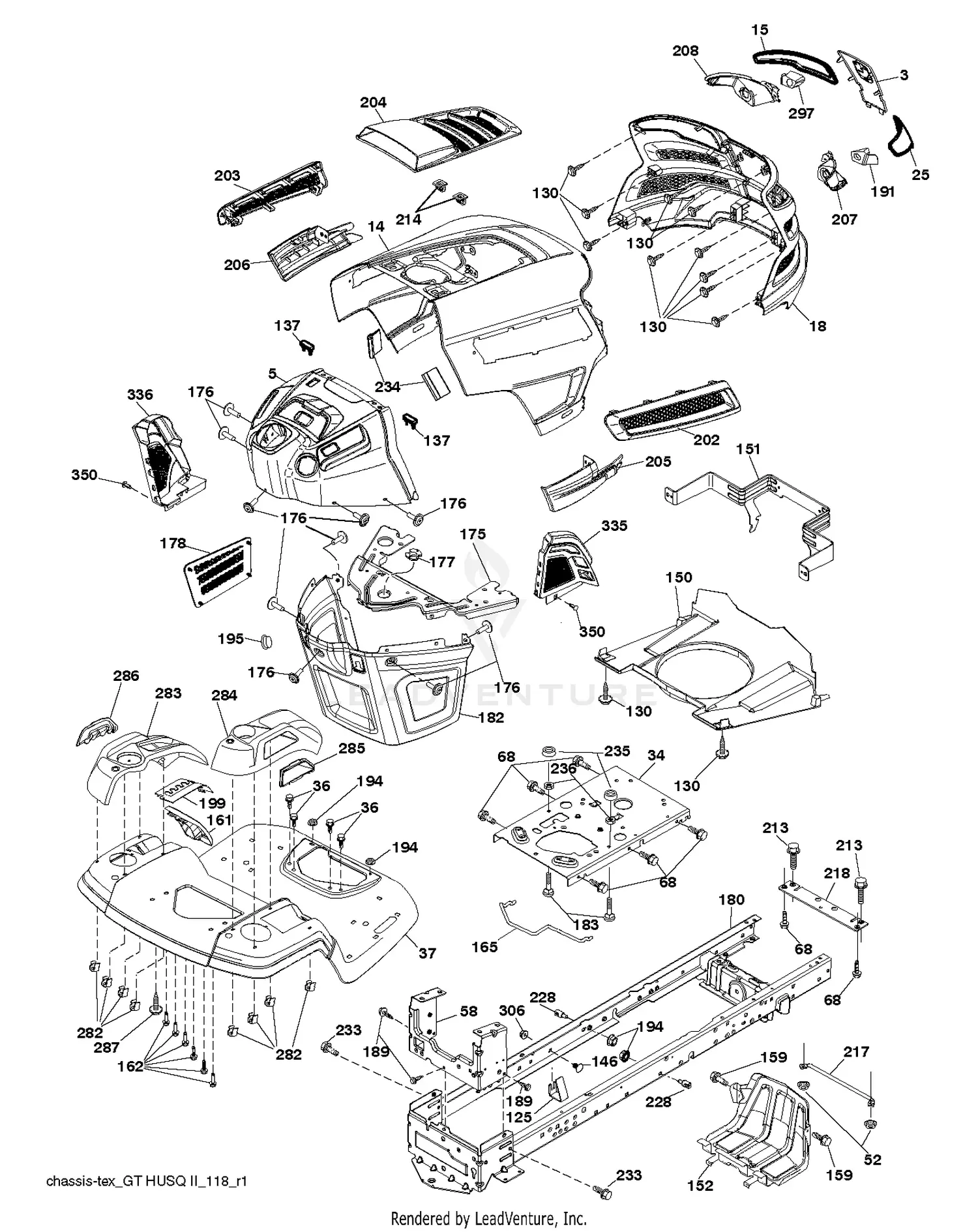 Husqvarna YTH25K54 - 96048003401 (2012-08) Parts Diagrams