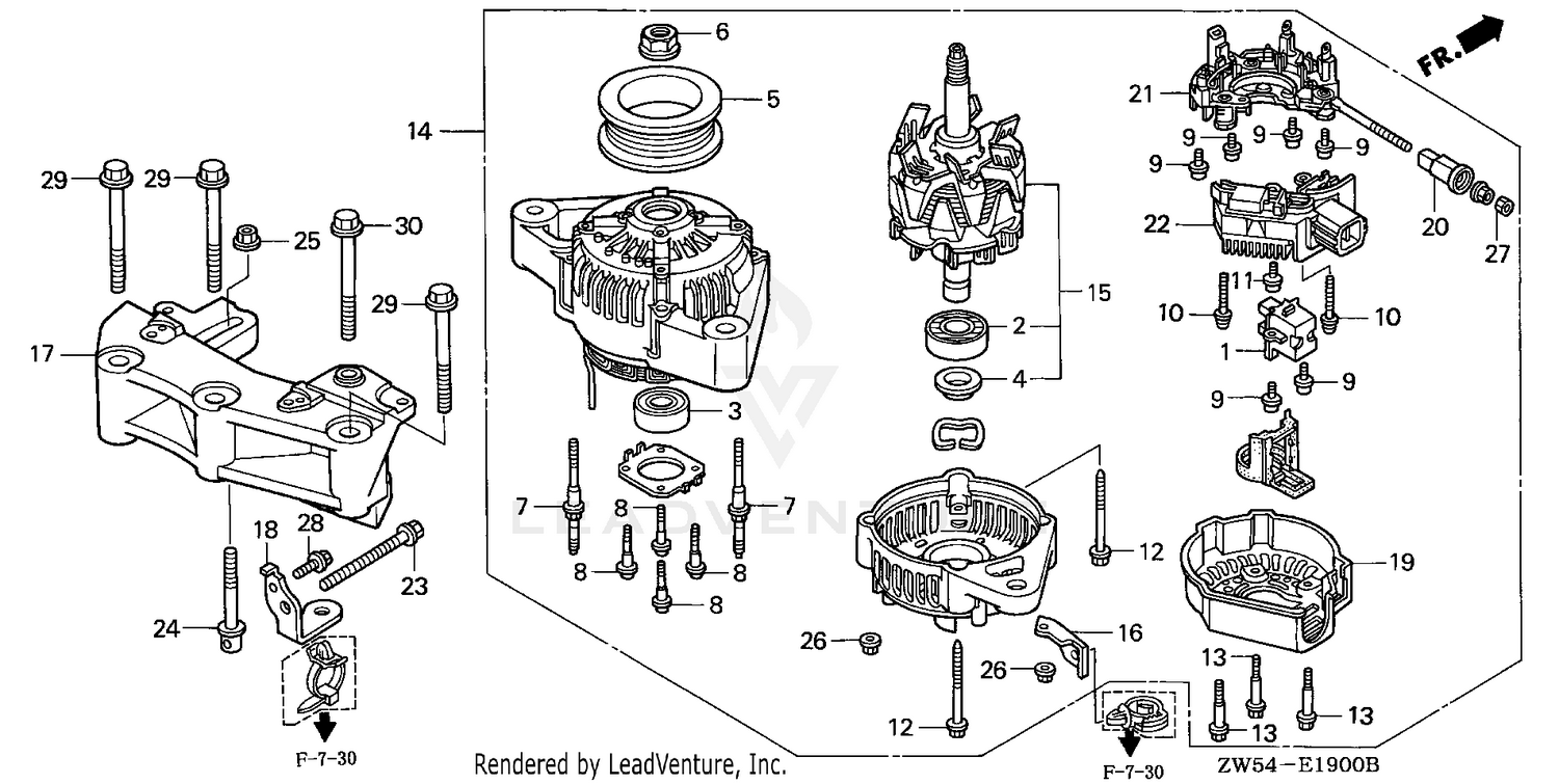 Honda BF115A1 LCA MARINE ENGINE, JPN, VIN# BZBG-1200001 TO BZBG-1299999 ...