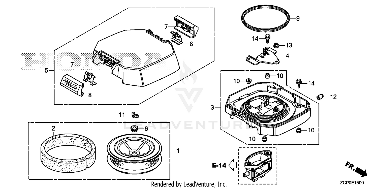 Honda GX690RH VXE2/A ENGINE, CHN, VIN# GCAPH-2000001 Parts Diagrams