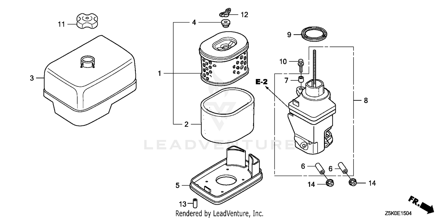 Honda GX270UT2 QA2/A ENGINE, THA, VIN# GCBGT-2000001 Parts Diagrams