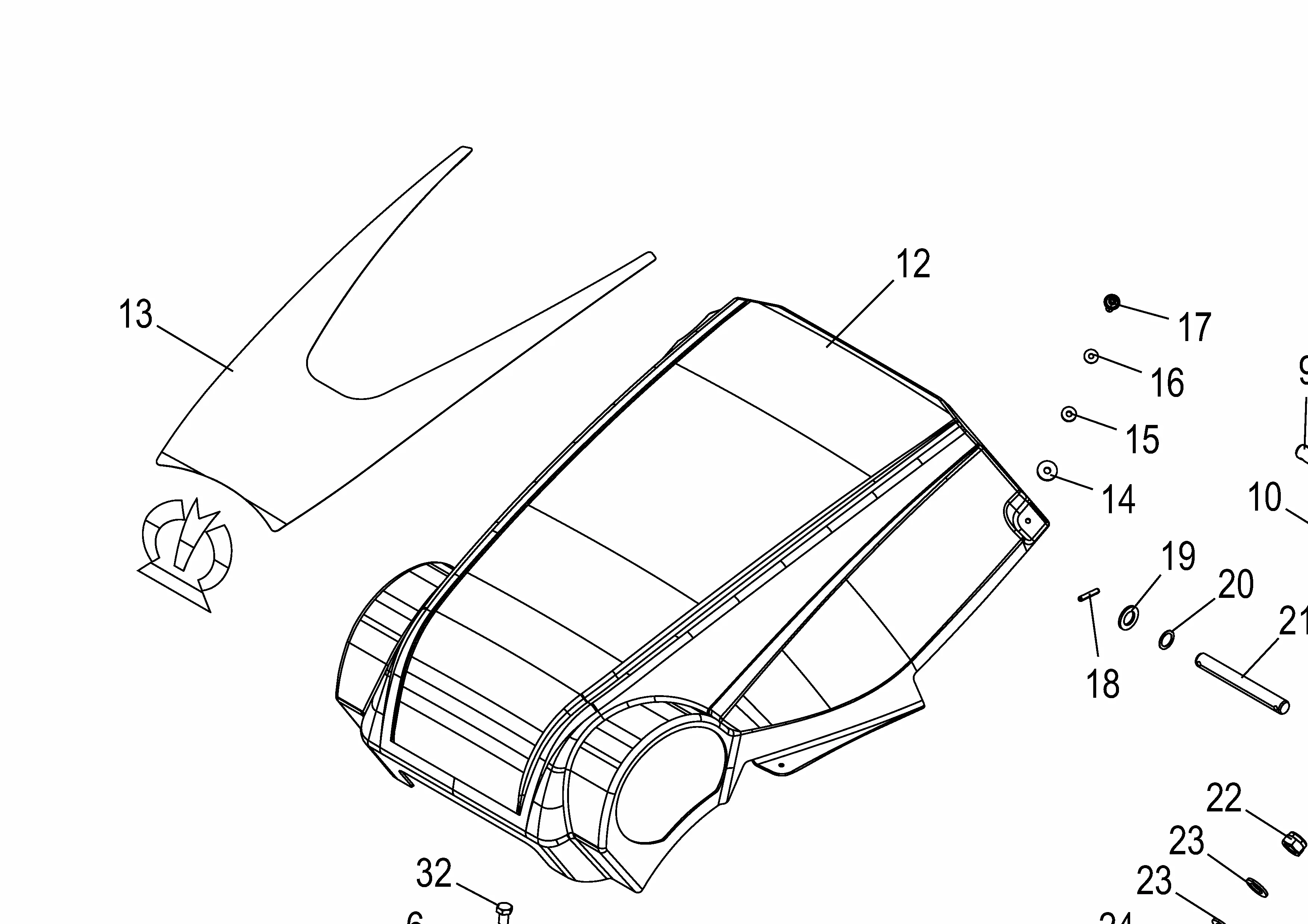 Krone EasyCut F 320 / 360 CV / CR S/N 951000 - Parts Diagrams