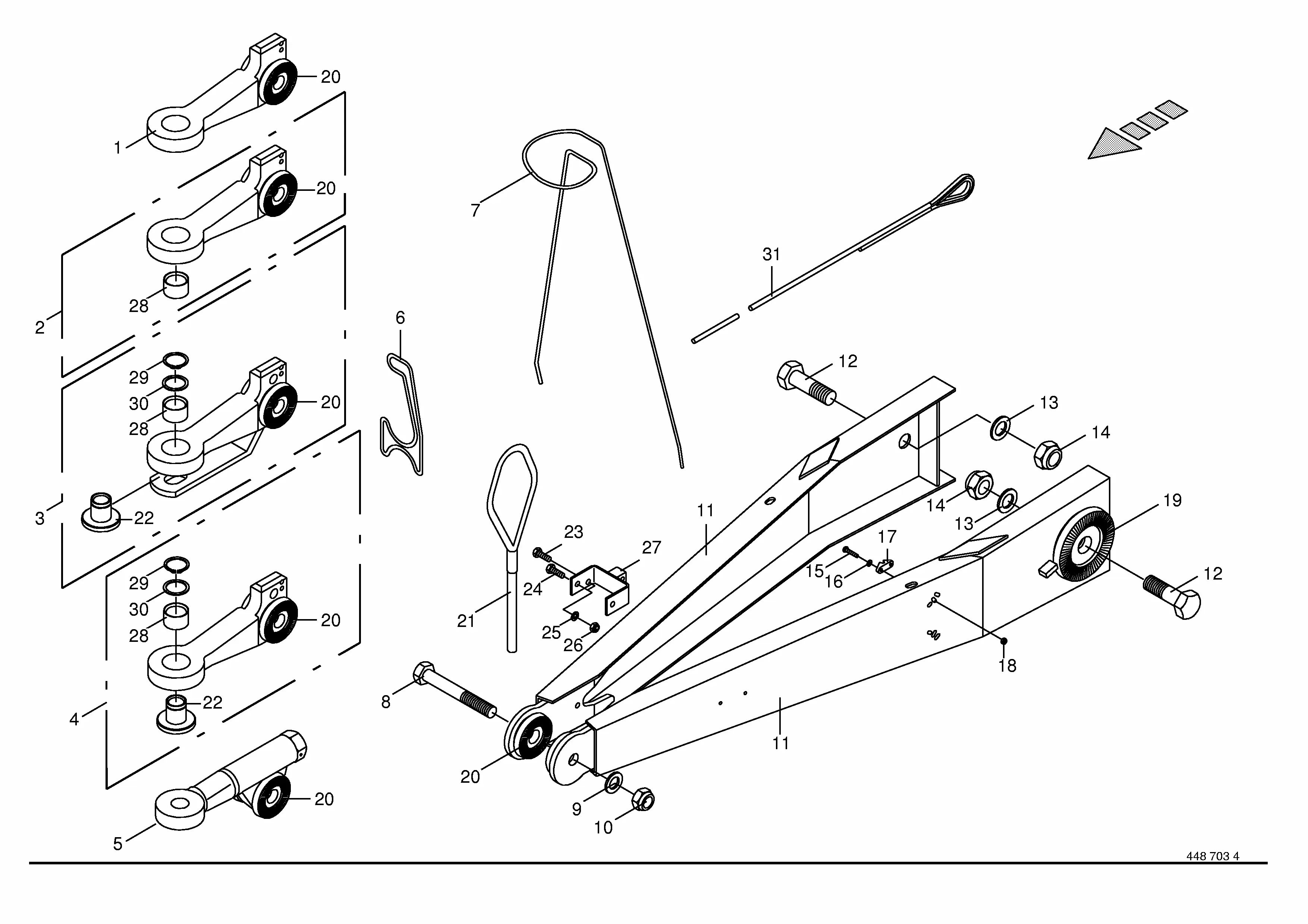 Krone Combi-Pack 1500 V S/N 570110 - 706400 Parts Diagrams