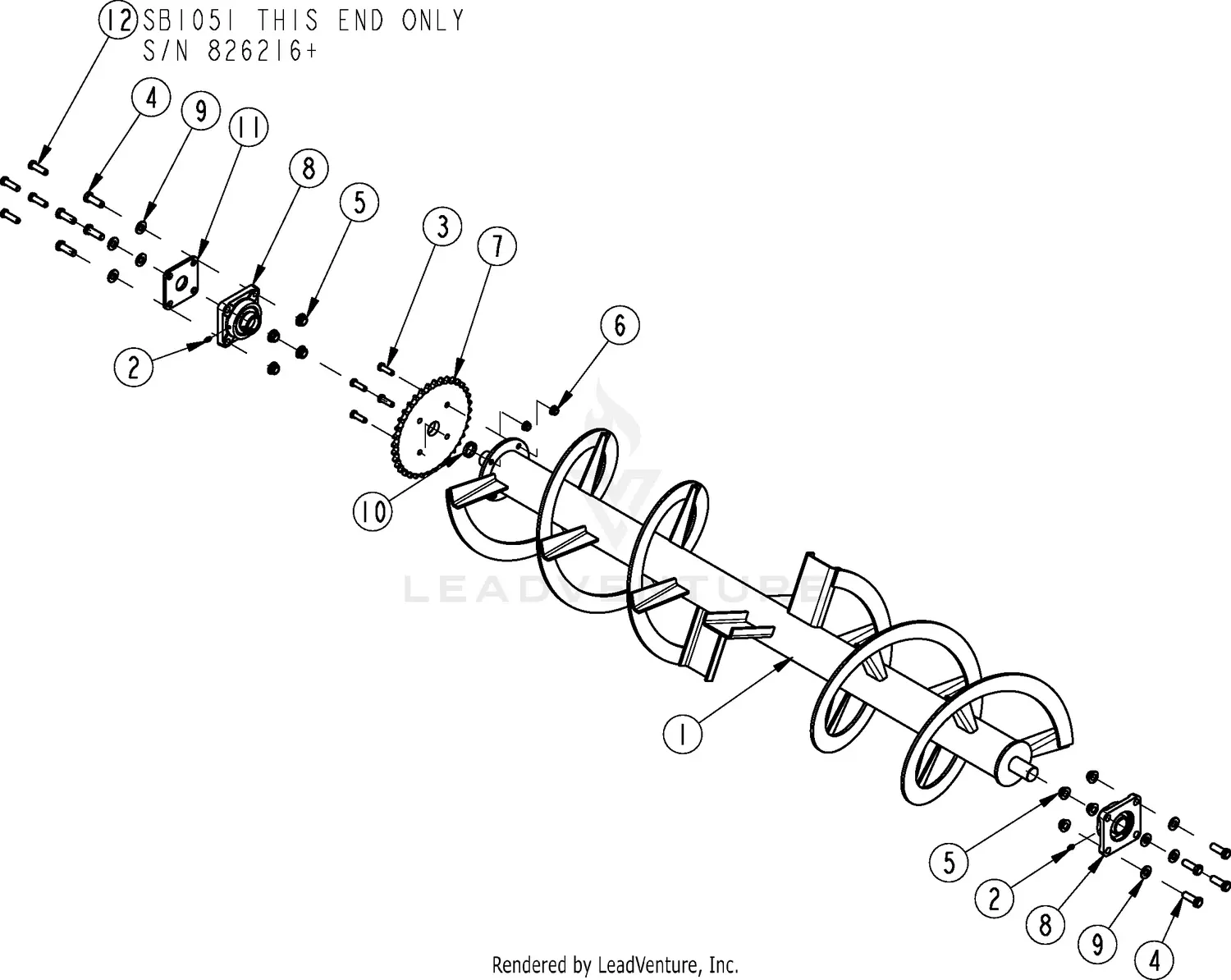 Land Pride SB1051 S/N 881640- Parts Diagrams