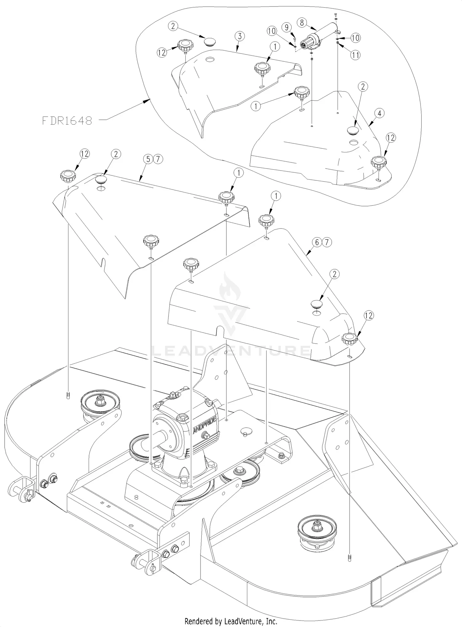 Land Pride FDR1672 Parts Diagrams